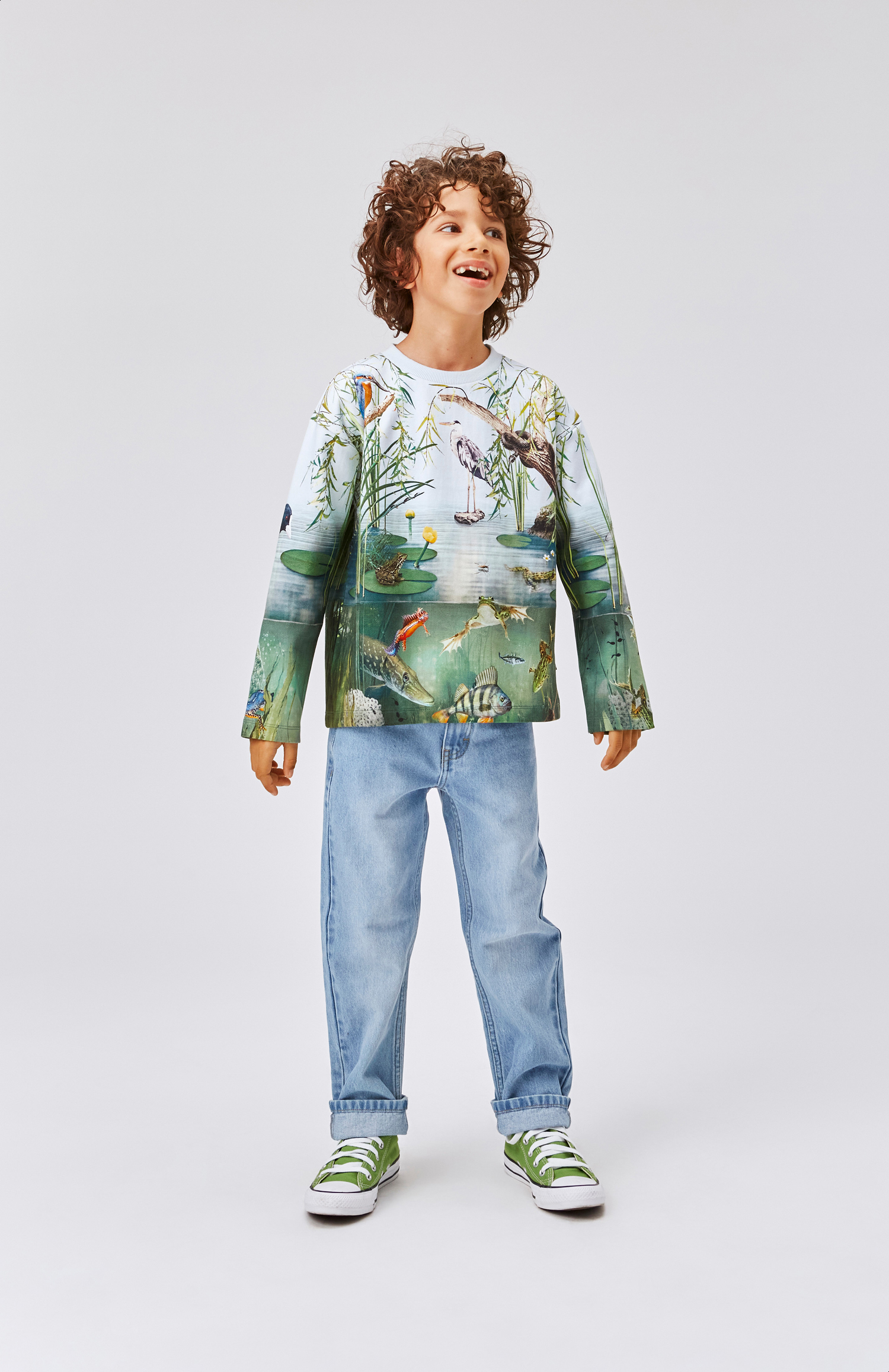 Mountoo - At The Pond - Økologisk bluse med dam og dyre print - Molo