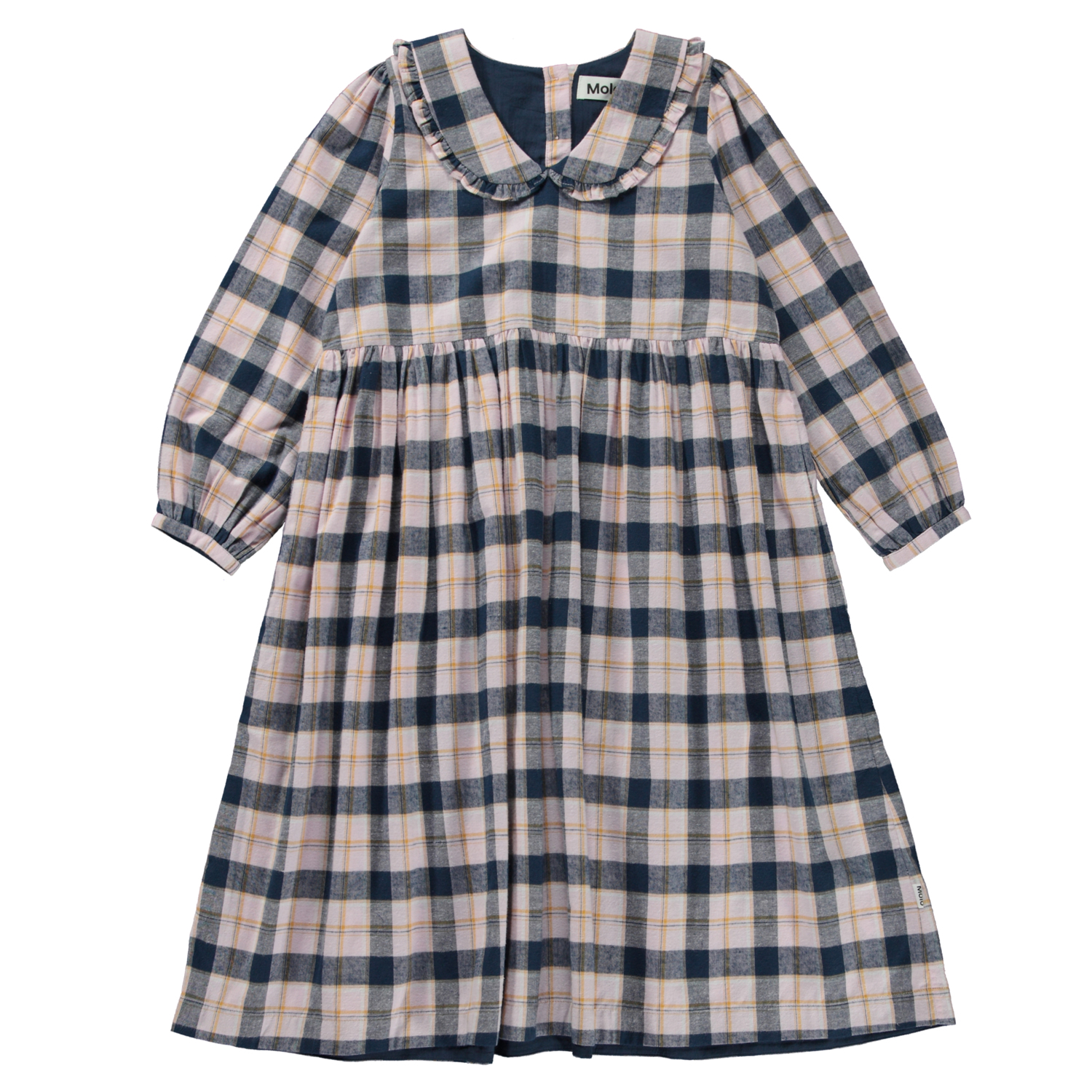 Corlissa - Alpine Check - Rosa midiklänning med rutor och "peter pan ...