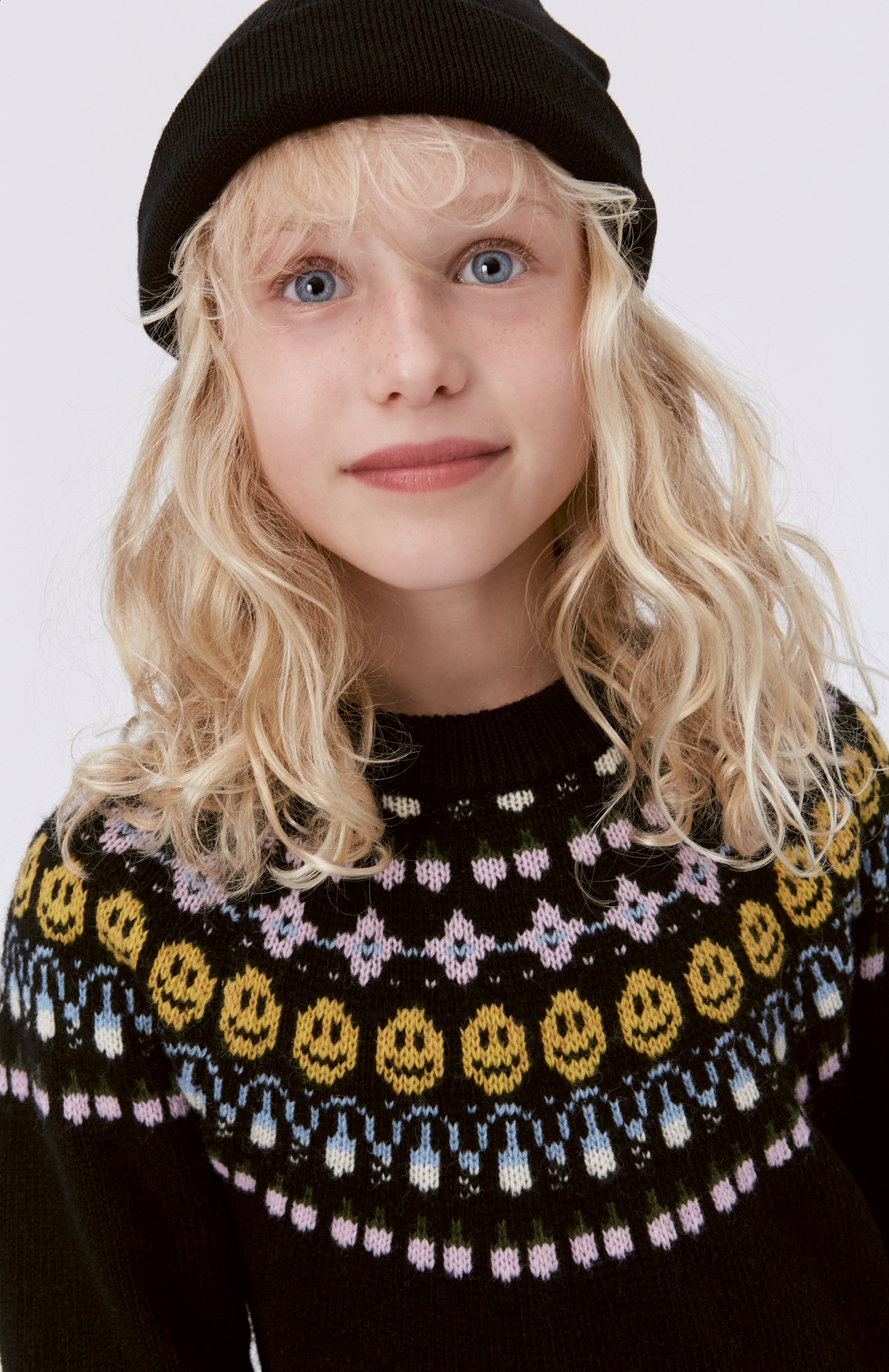 Caris - Nordic Forest - Black knit dress in nordic style - Molo