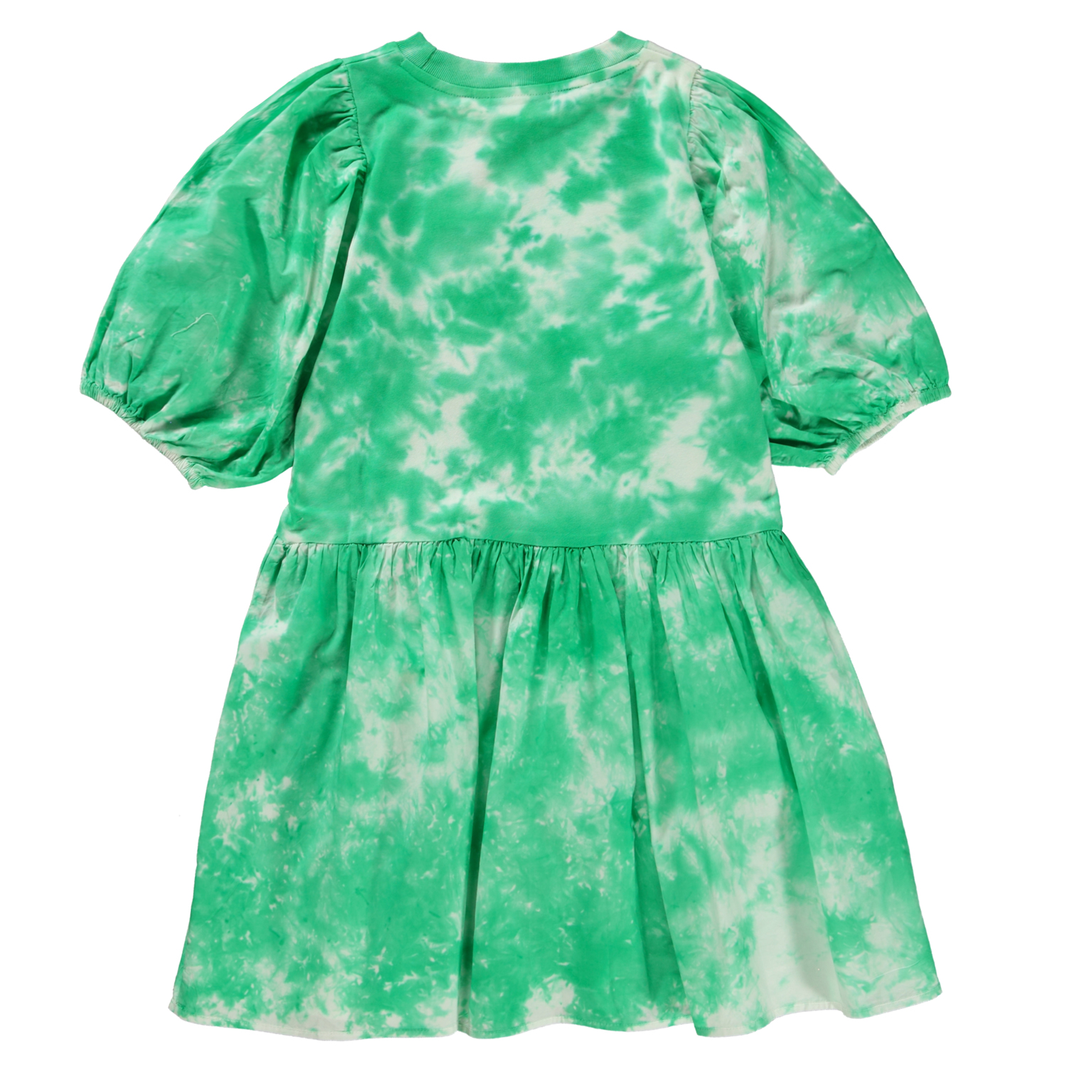 Cece - Fresh Tie Dye - Green and white tie-dye dress in organic cotton ...
