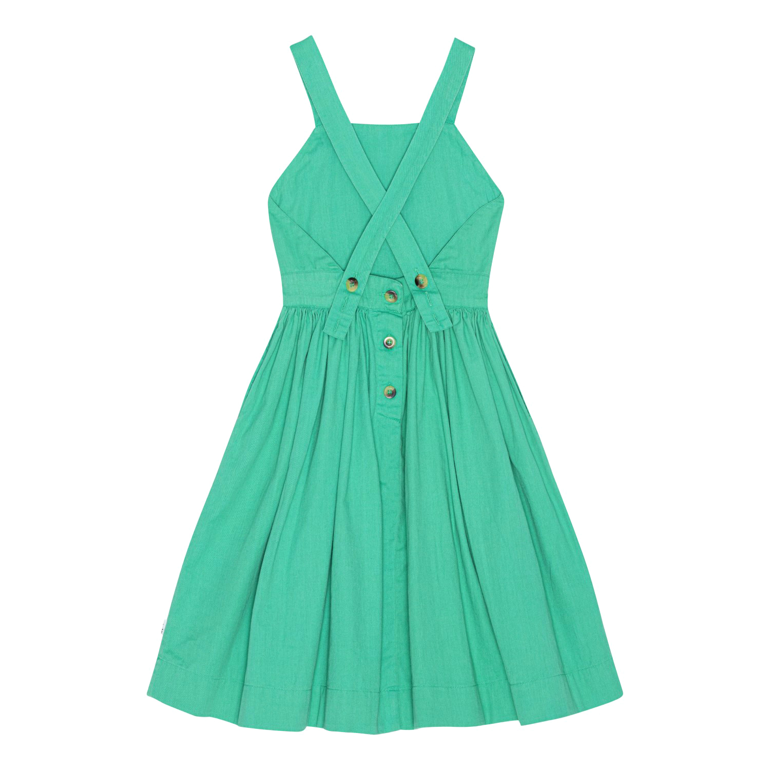 Ciana - Chalk Green - Green dress in organic cotton with adjustable ...