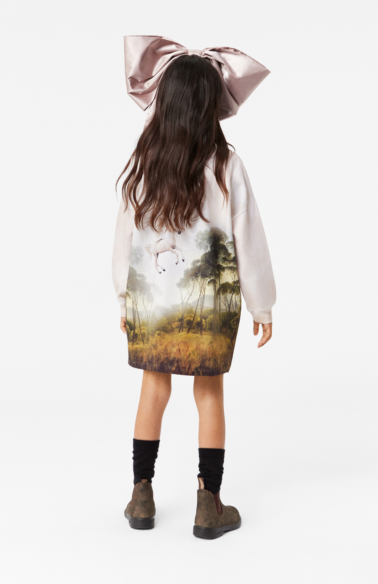 Cyrella - Pegasus - Knee-length powder-coloured jersey dress in soft ...