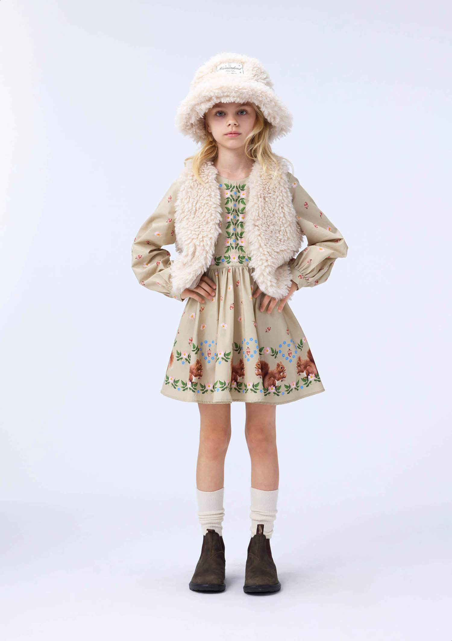 Hatcha - Vanilla - Cream-coloured fluffy vest made of teddy for ...