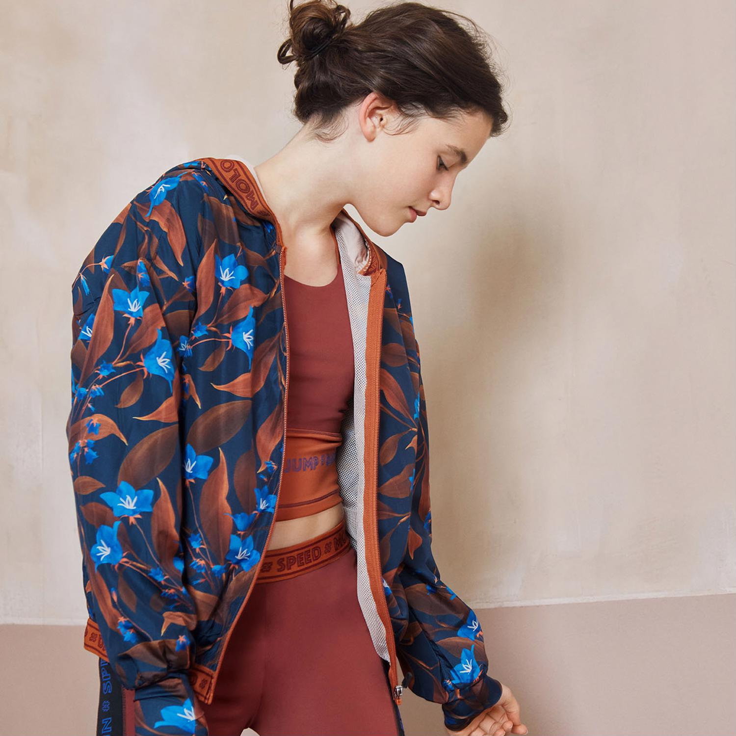 Ophelia - Night Bloom_Big - Sports jacket with brown and blue flowers ...