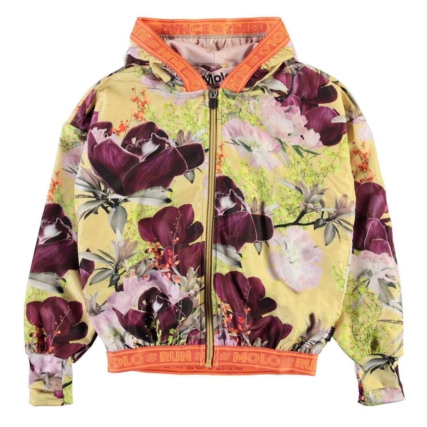 Ophelia - Orchid - Light yellow sports jacket with floral print - Molo