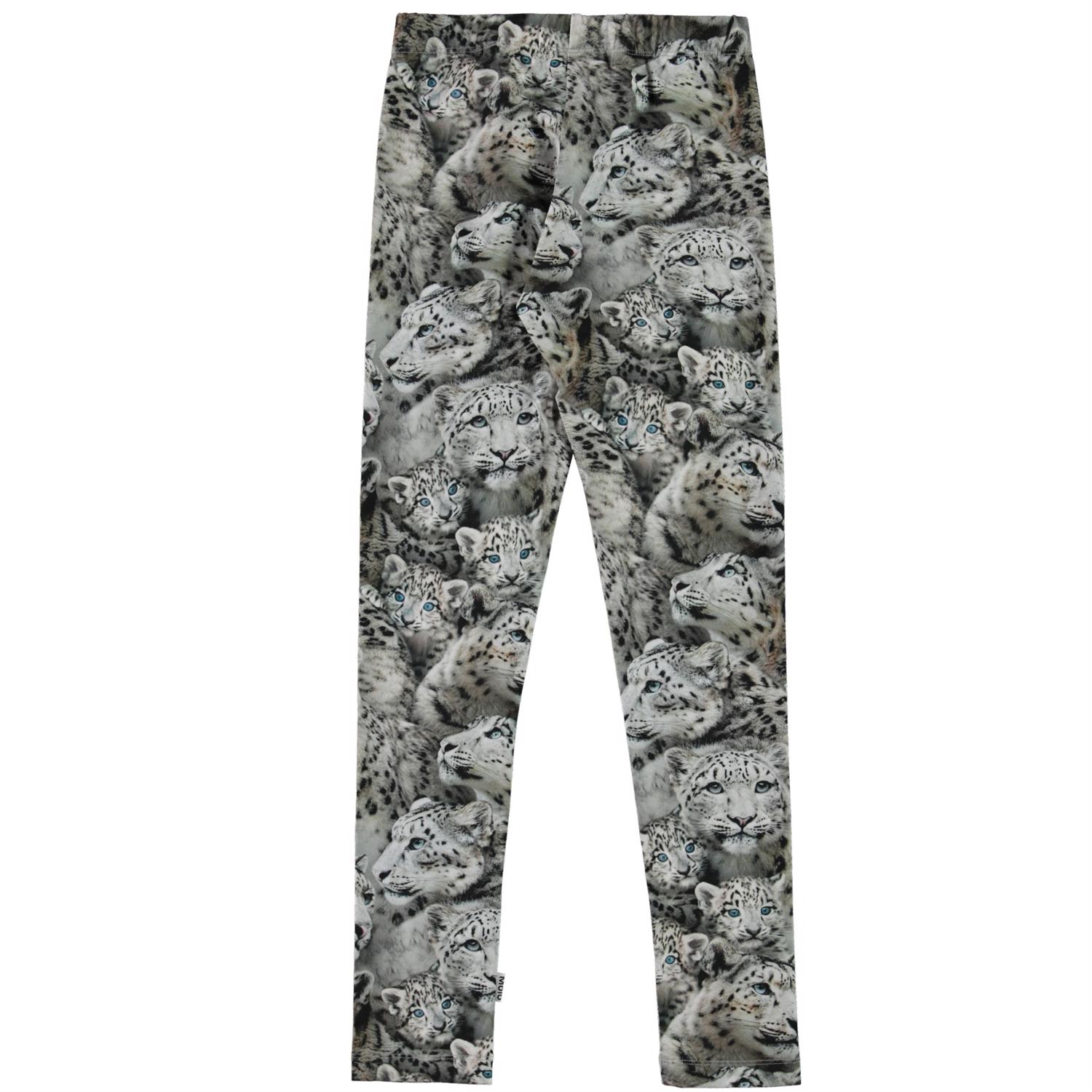 Niki - Winter Leopards - Organic leggings with snow leopard print - Molo