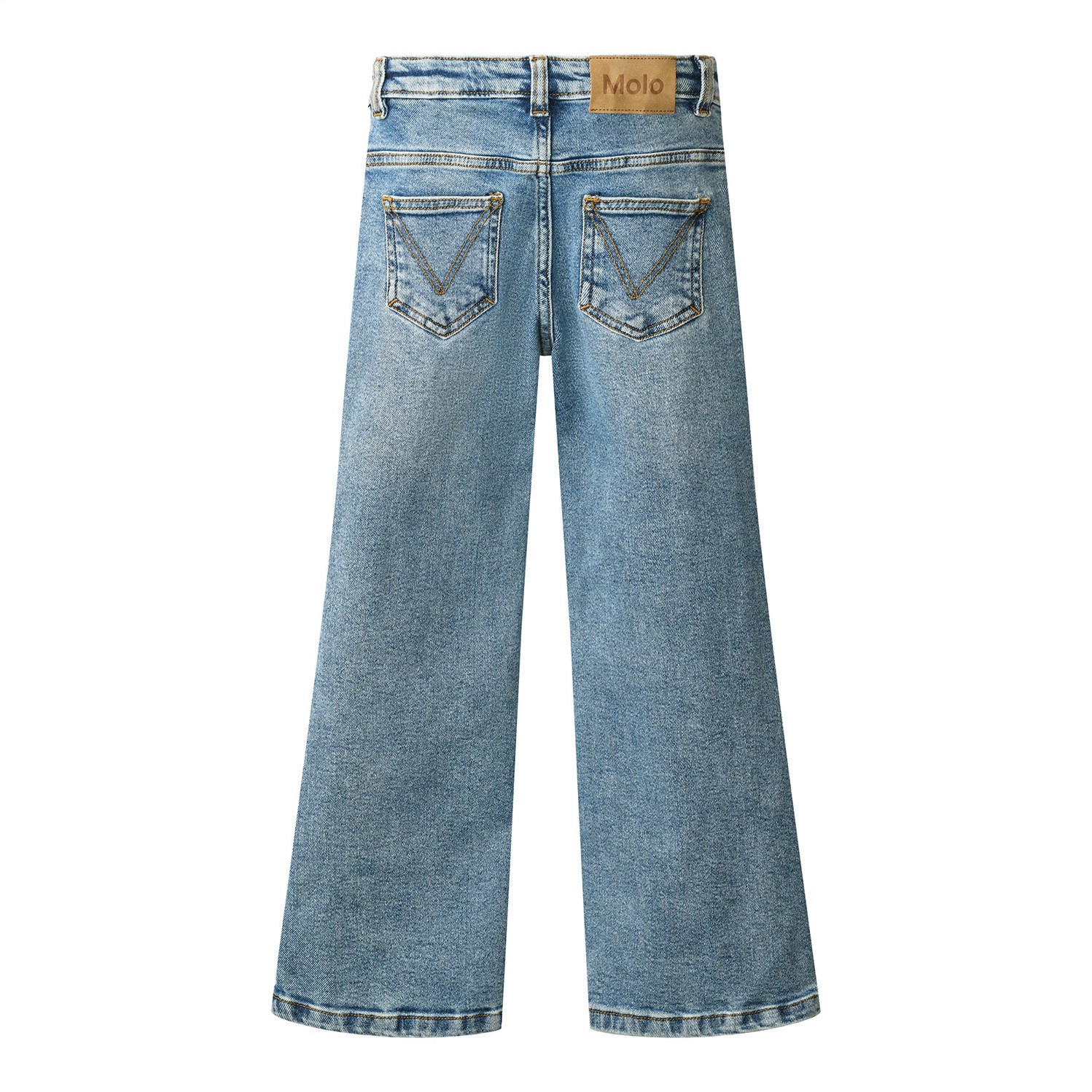 Asta - Worn Denim - Blue wide-leg jeans with stretch in organic cotton ...