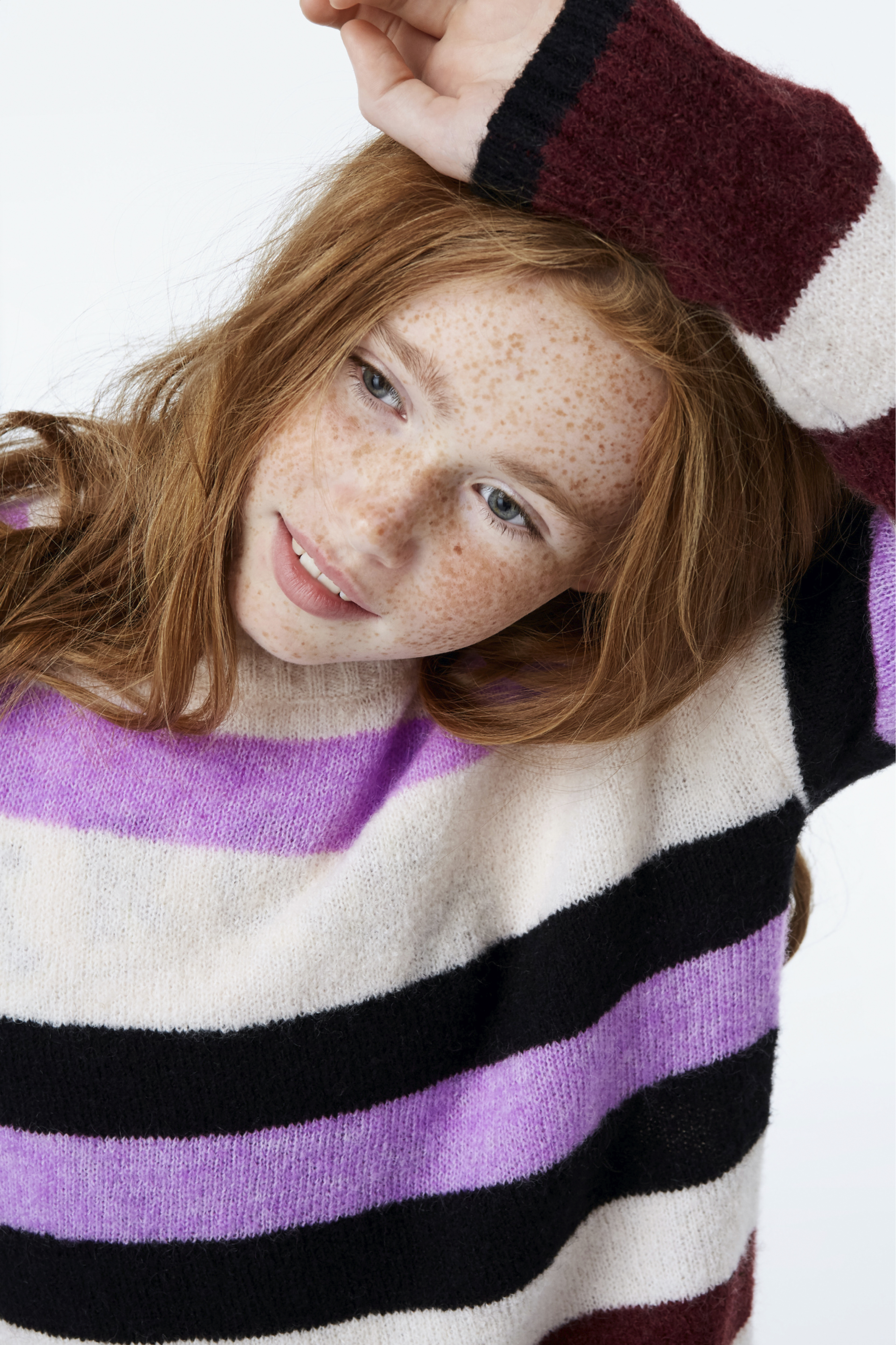 Geneen - Multi Stripes - Purple striped knit top - Molo