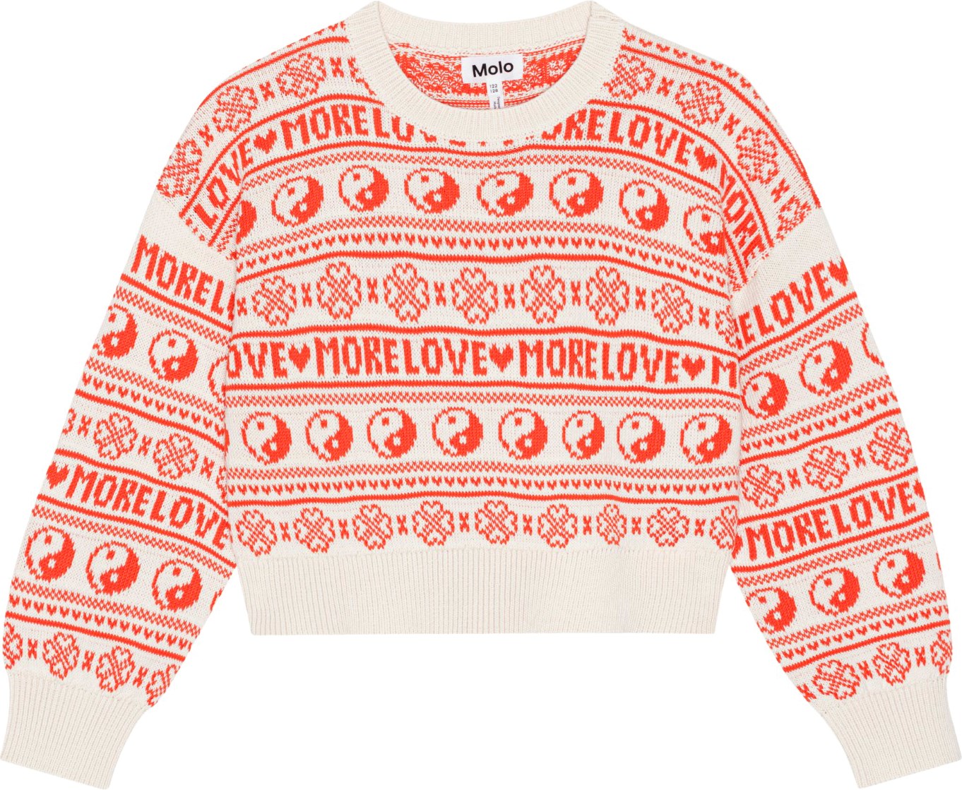 Gerrie - Yin Yang Knit - Off-white, knit jumper with red yin/yang ...