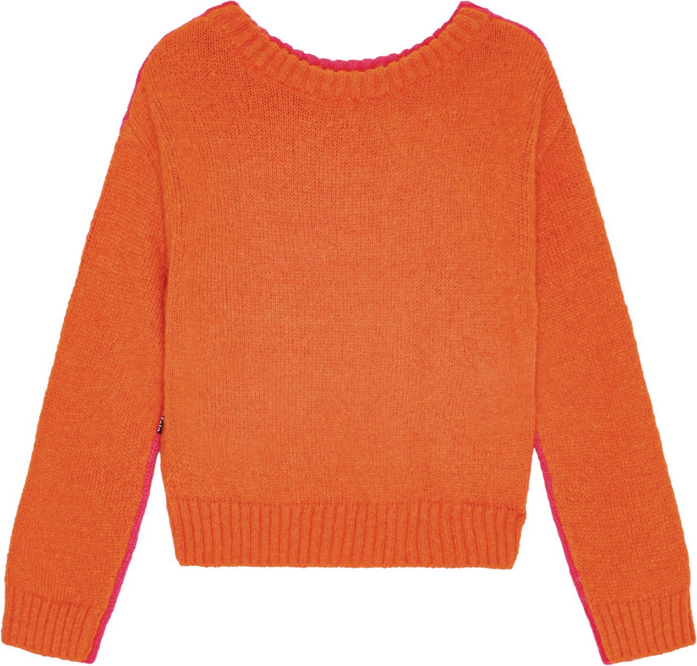 Giada - Shocking Fiery - Reversible pink and orange alpaca sweater with ...