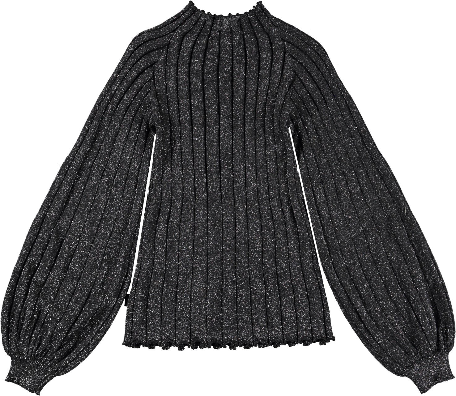 Gilah - Space Grey - Dark grey top in rib with wide sleeves - Molo