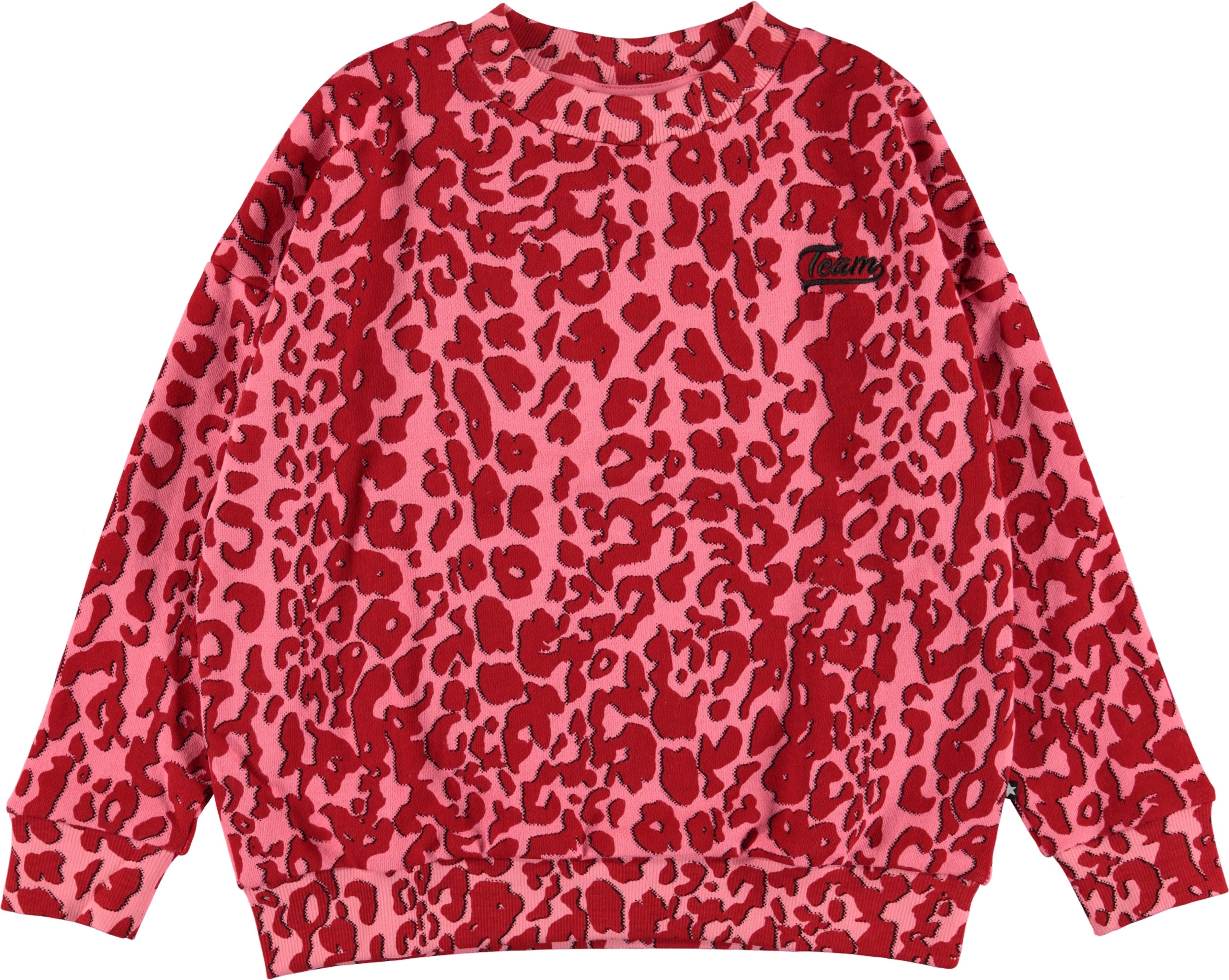 Maxi - Pink Leo - Pink and red leopard sweatshirt - Molo