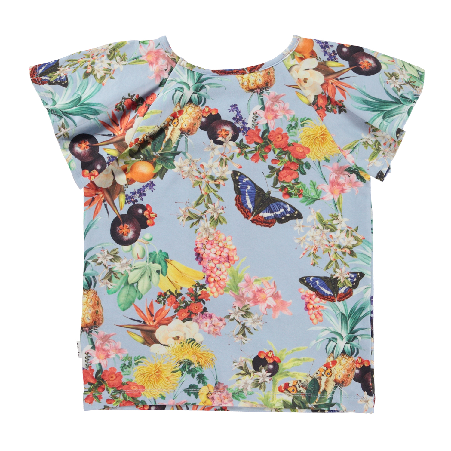 Rachel - Tropical Fruits - Organic top with floaty sleeves and tropical ...