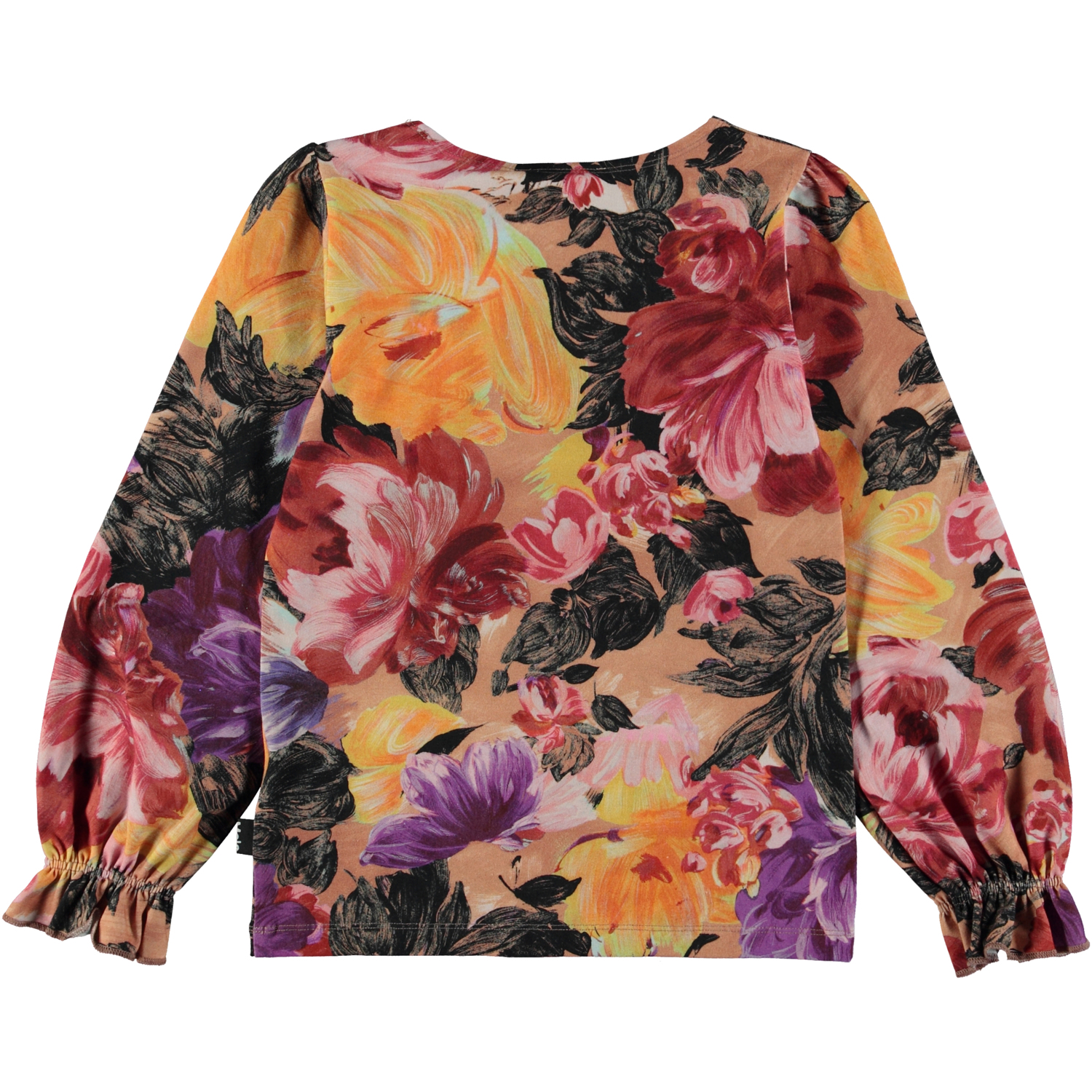Raina - Artist Flowers - Rose organic top in all over floral print with ...