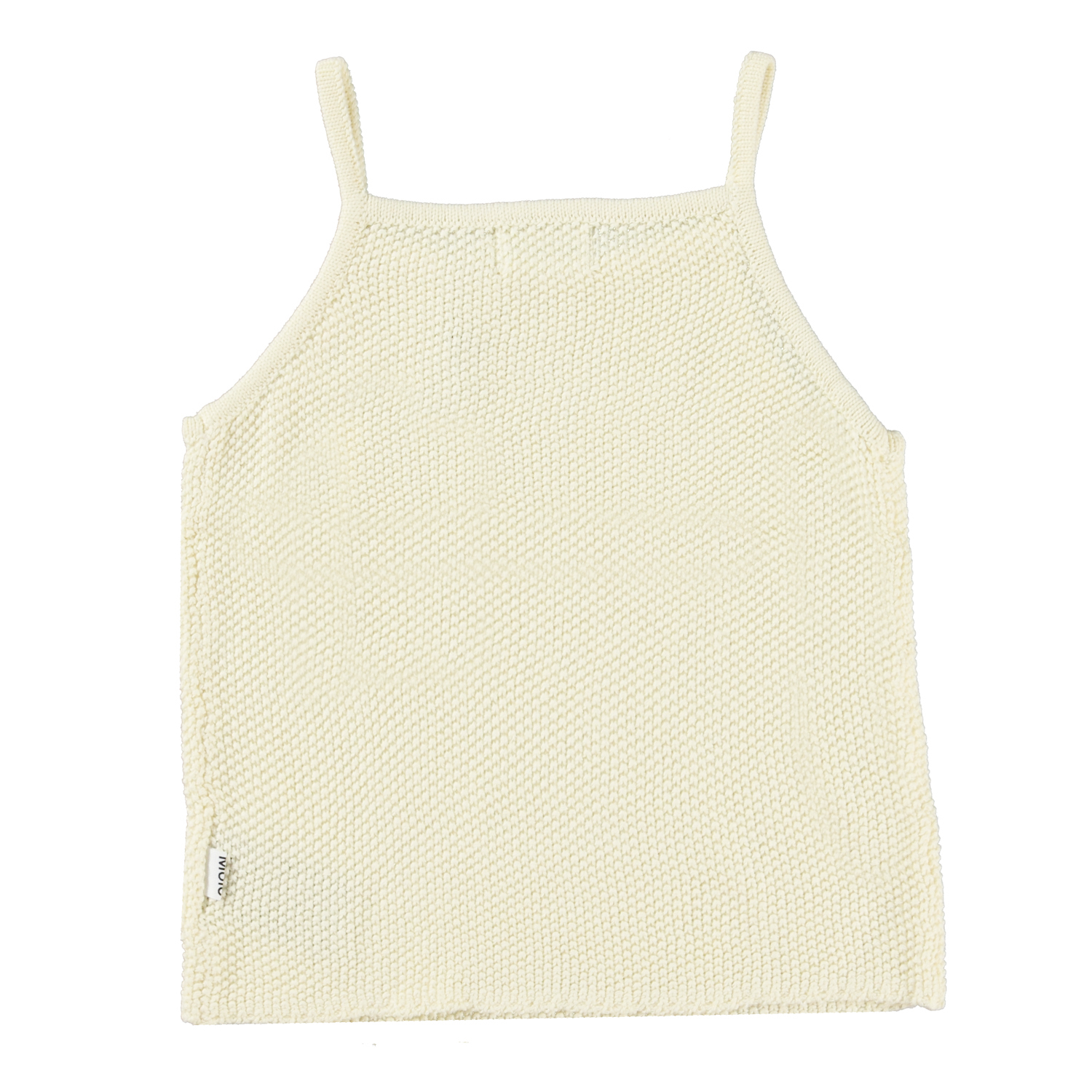 Ranita - Pearled Ivory - Light yellow knit strap top - Molo