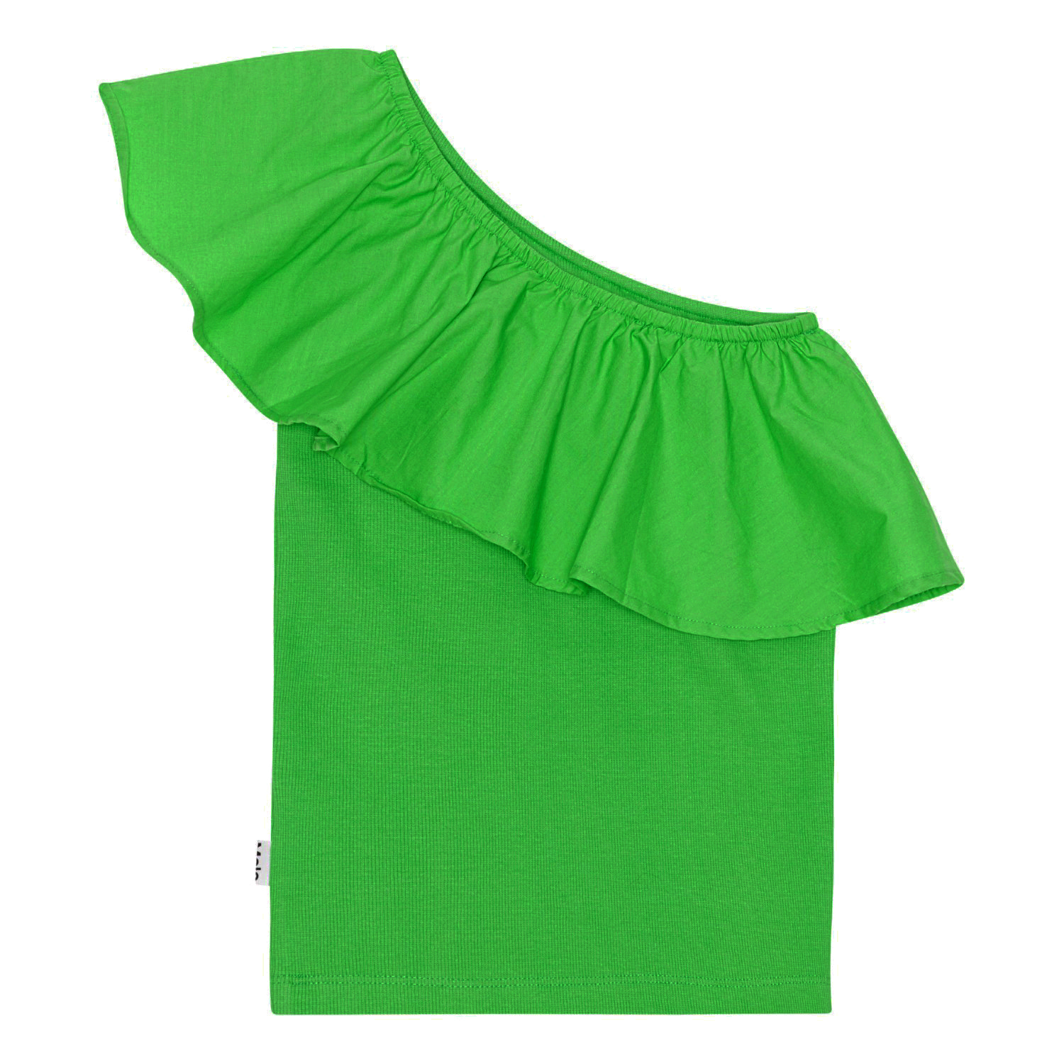Rebecca - Classic Green - Green, one-shoulder top in organic cotton ...