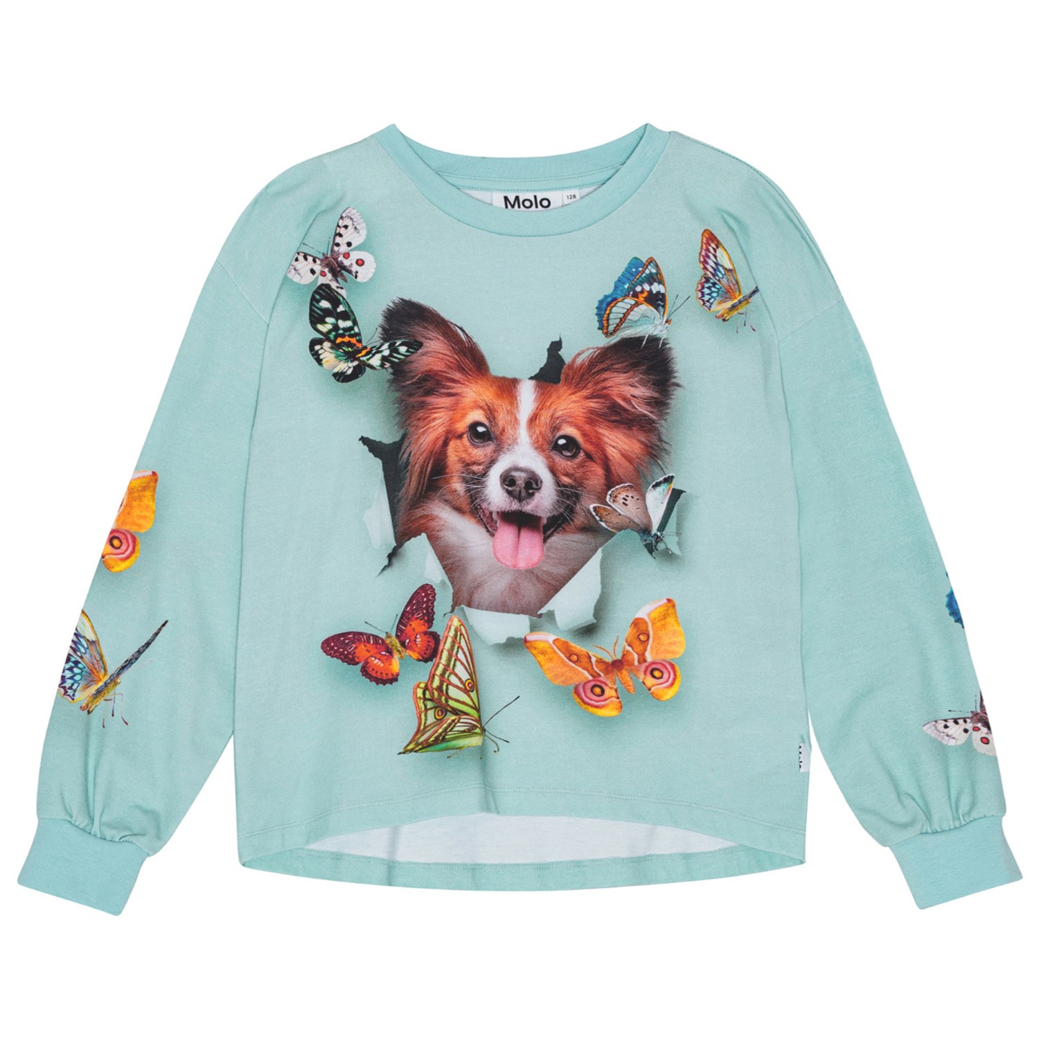 Reniza - Bonjour - Light blue organic cotton top with loose fit and ...