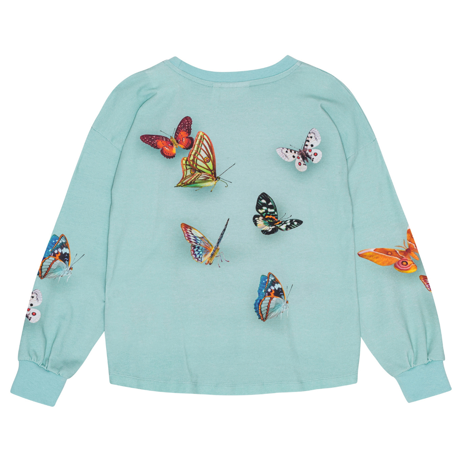 Reniza - Bonjour - Light blue organic cotton top with loose fit and ...