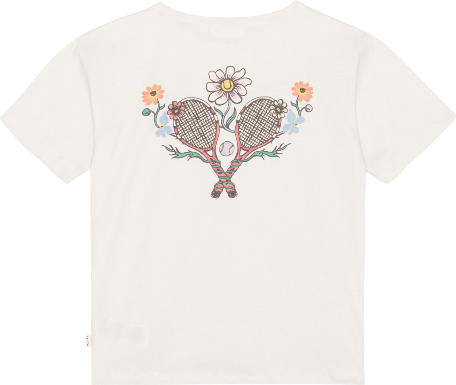 Riley - Floral Tennis - White, organic cotton t-shirt with back print ...