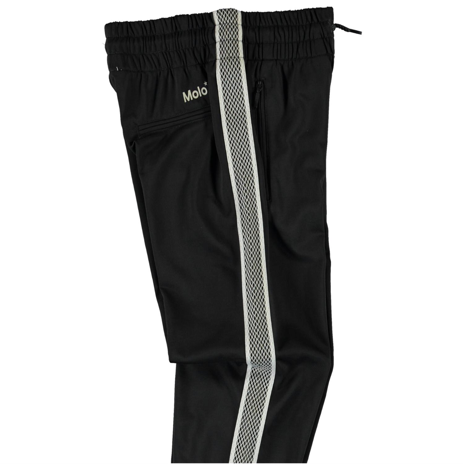 Albie - Night Grey - Donkergrijze trainingsbroek met witte bies - Molo