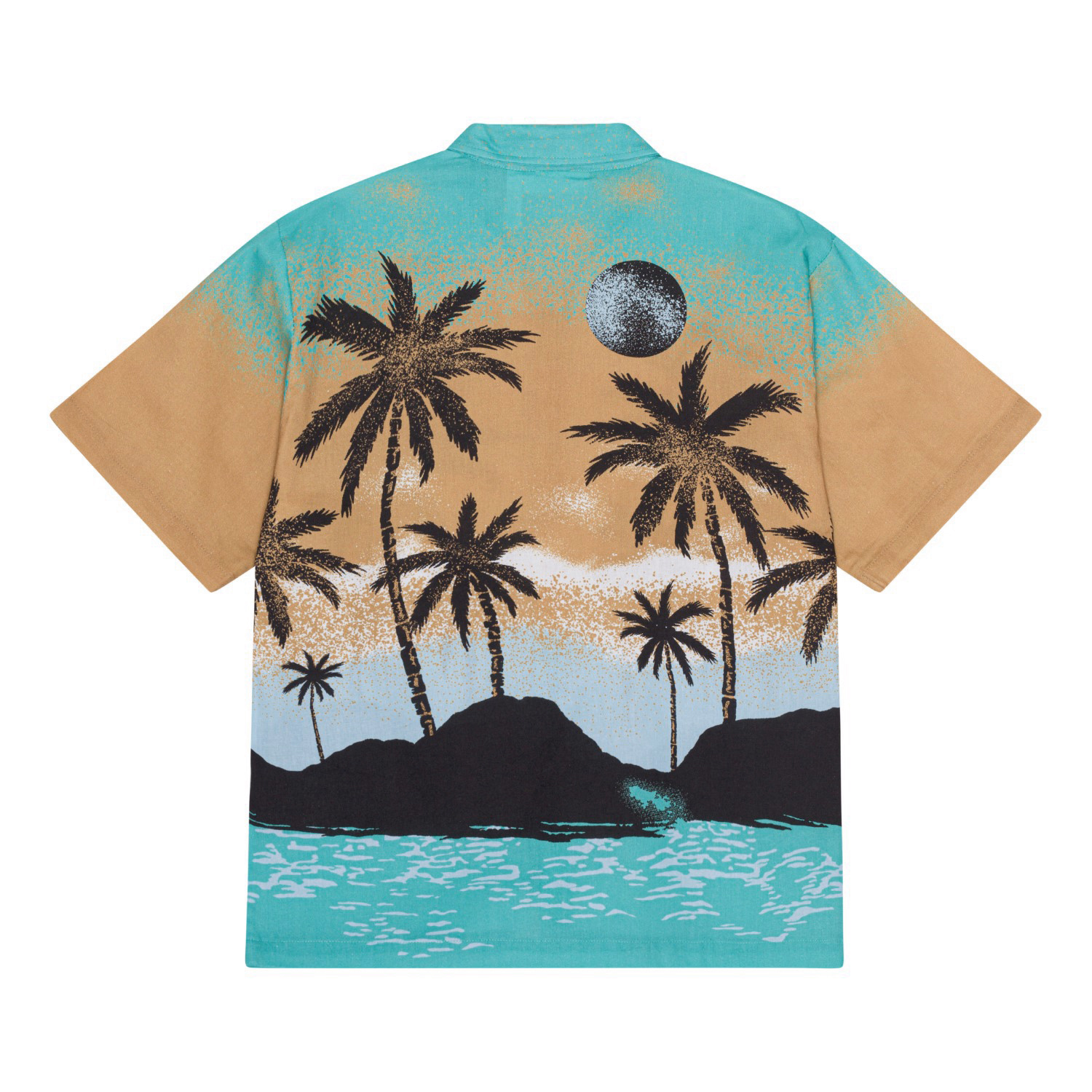 Rui - Holiday Island - Turquoise en zandkleurige biologische blouse met ...