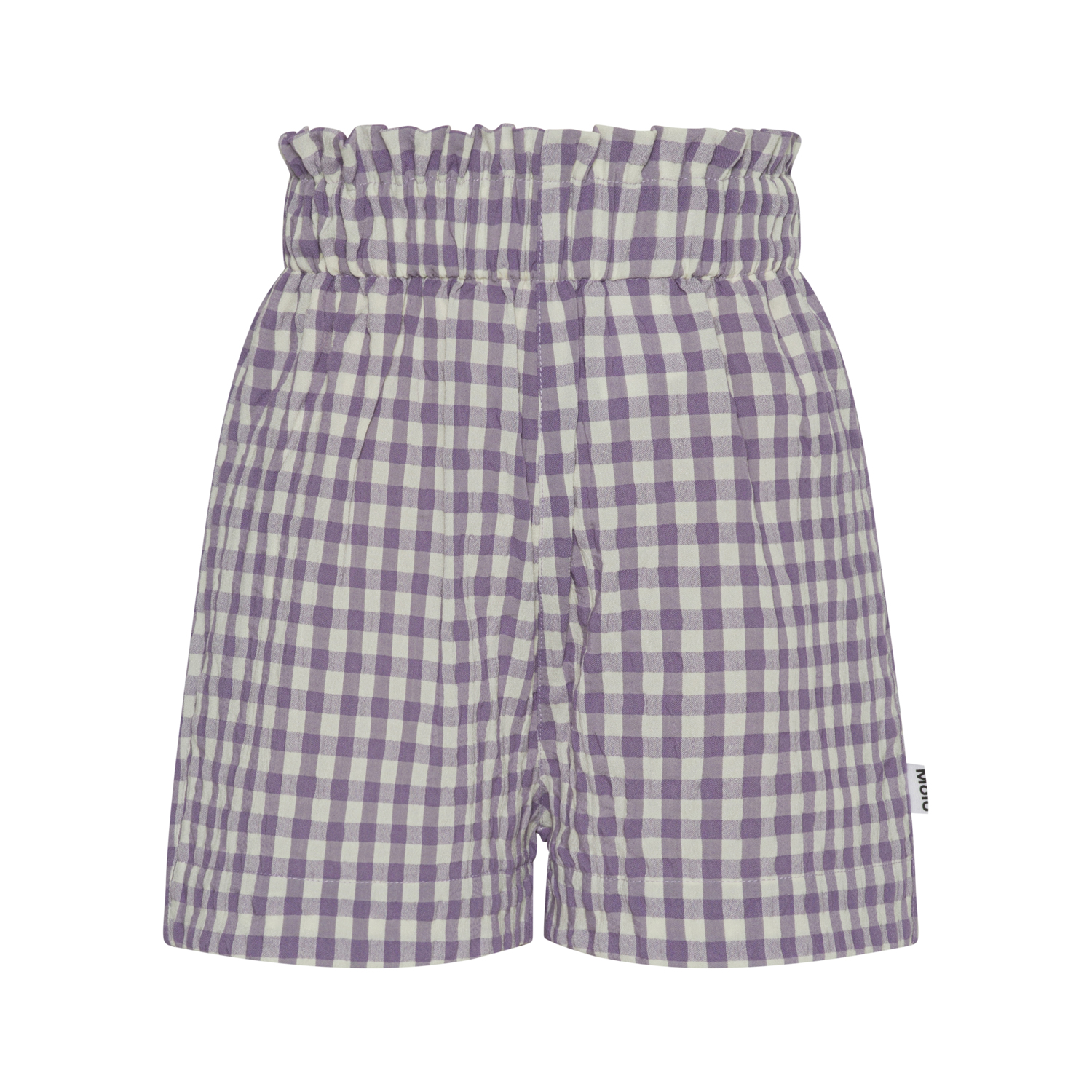 Allie - Purple Picnic - Korte broek met hoge taille in wit en paars ...