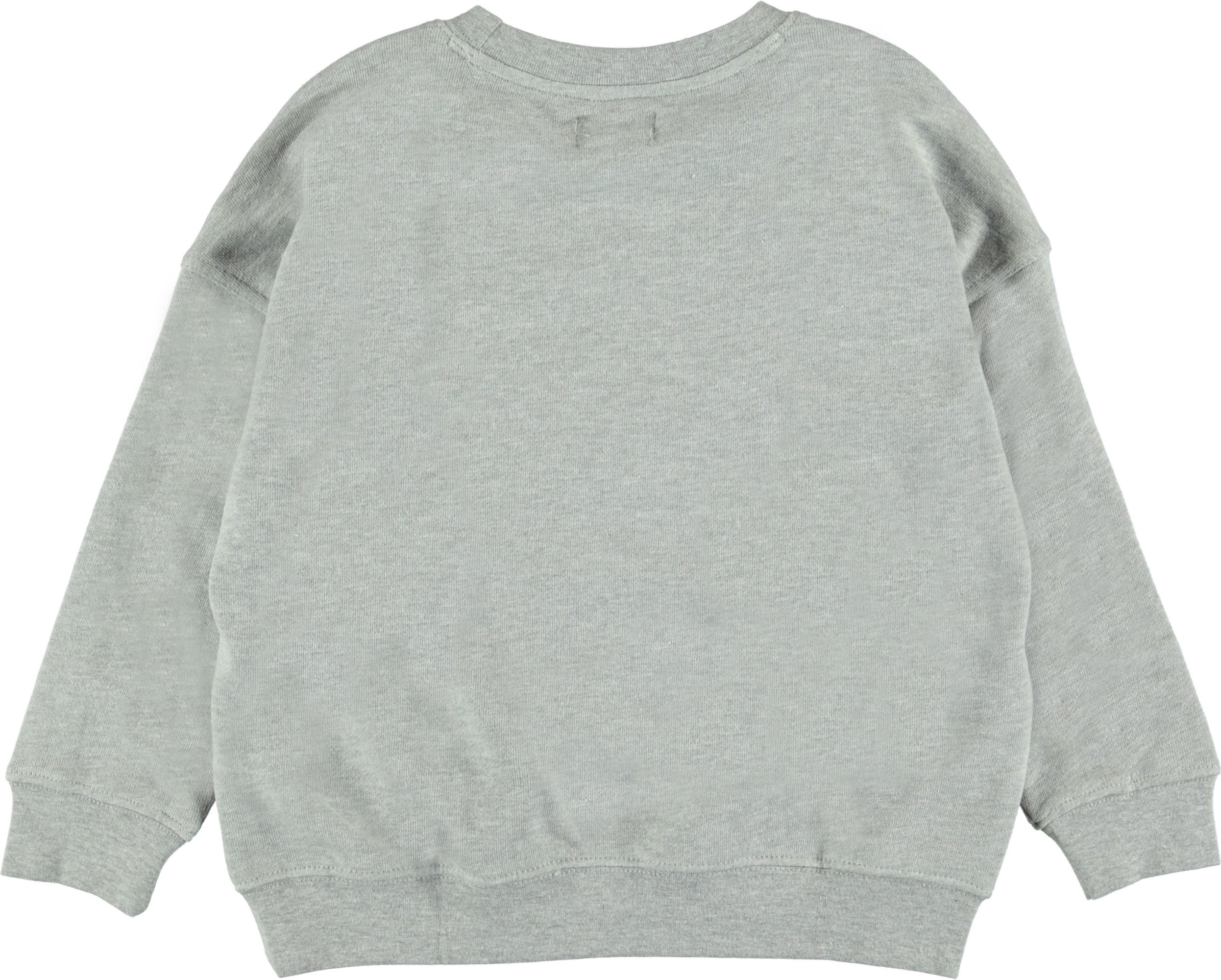 Mieber - Light Grey Melange - Grey sweatshirt with print. - Molo