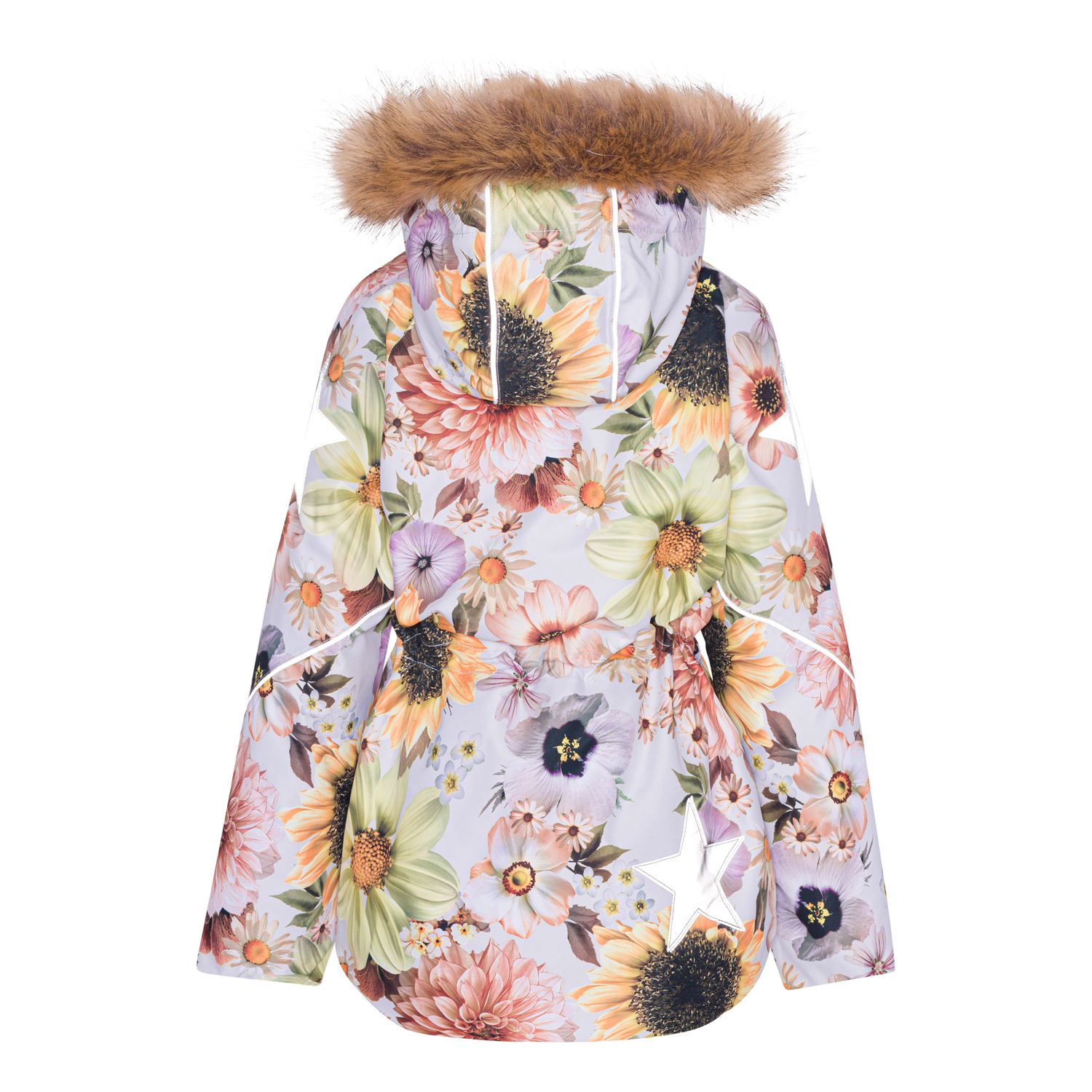 Cathy Fur - Retro Flowers - Recycelte Winterjacke mit Blumendruck - Molo