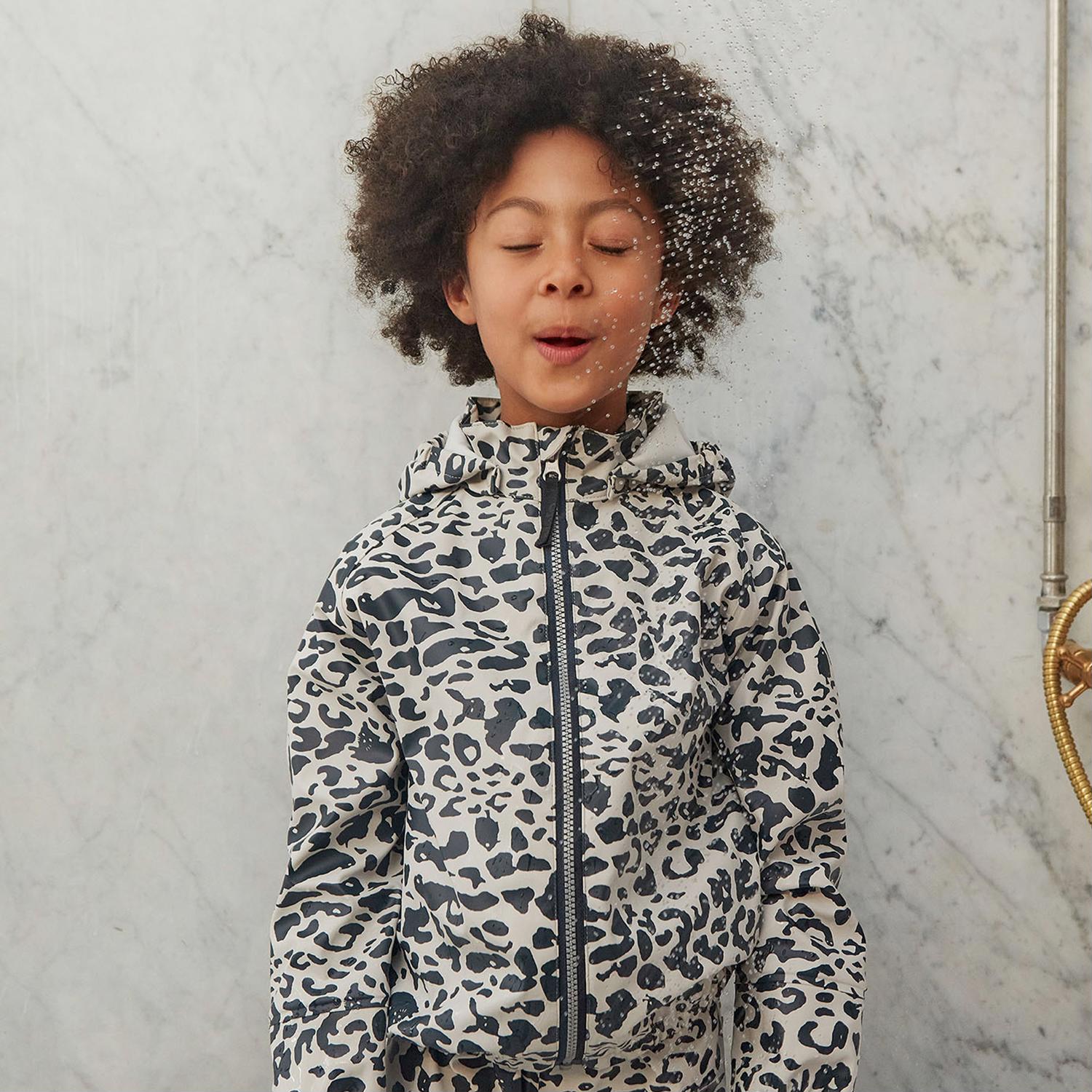 Zan - Leo Blue - Regenjacke mit blauem Leopardendruck - Molo