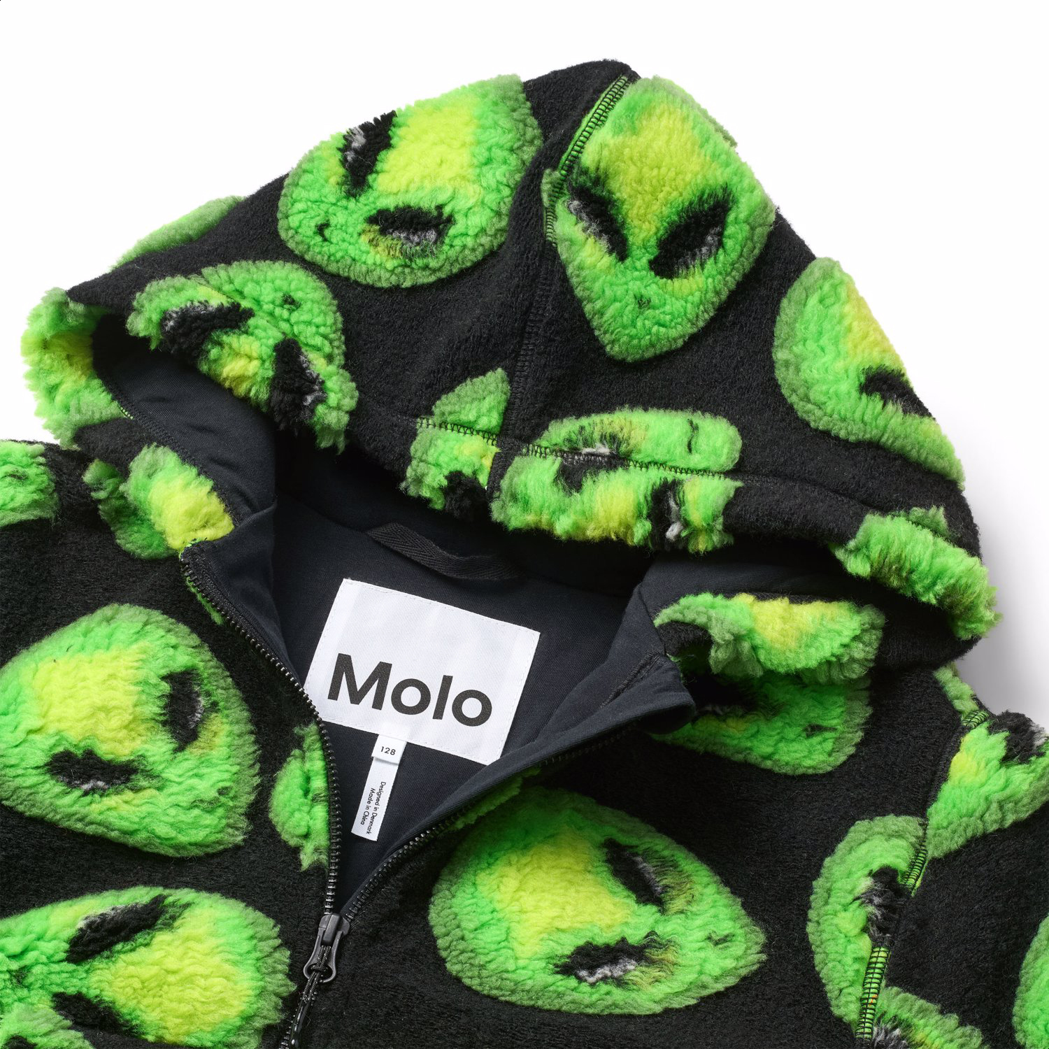 Hazzy - Alien Puff - Black fleece jacket for children in recycled ...