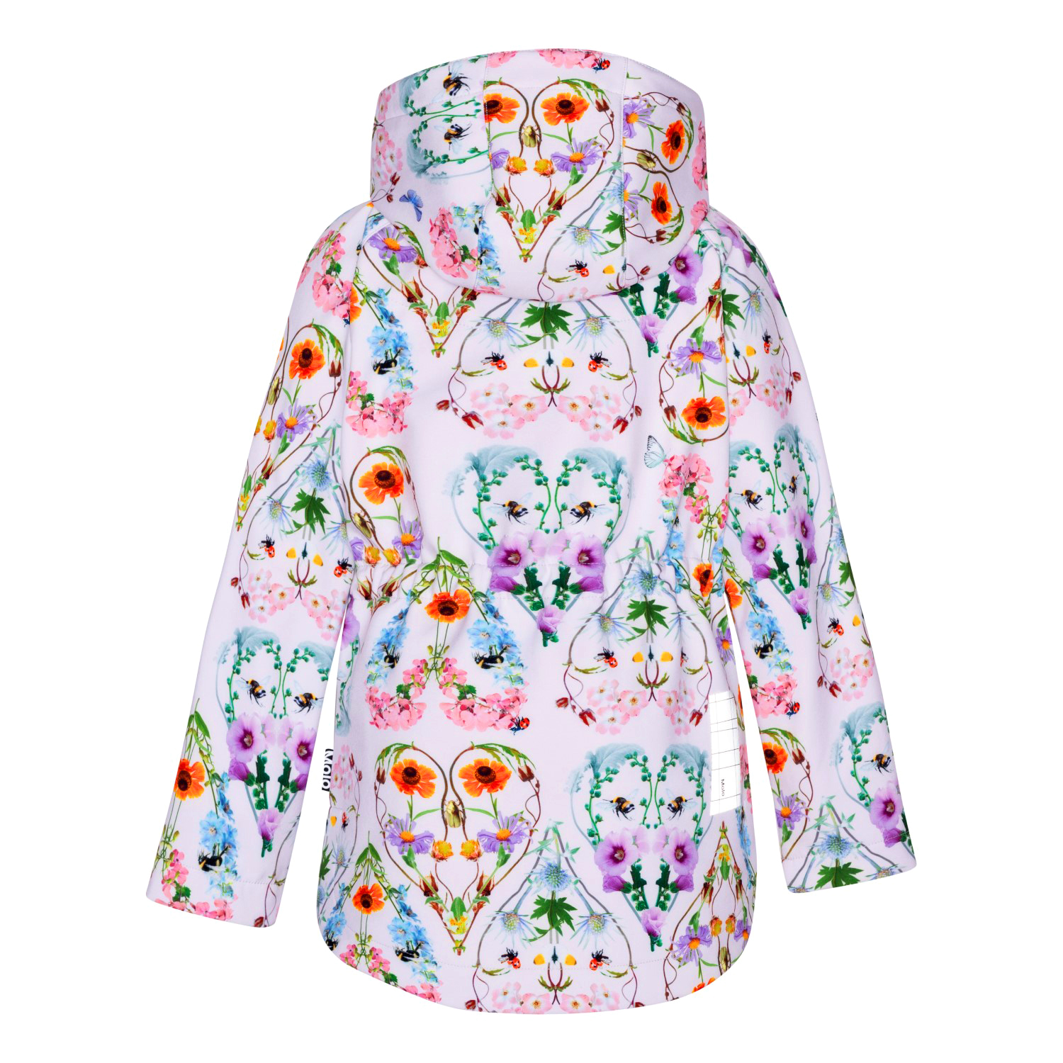 Hillary - Flower Hearts - Pink, softshell children's jacket, partially ...