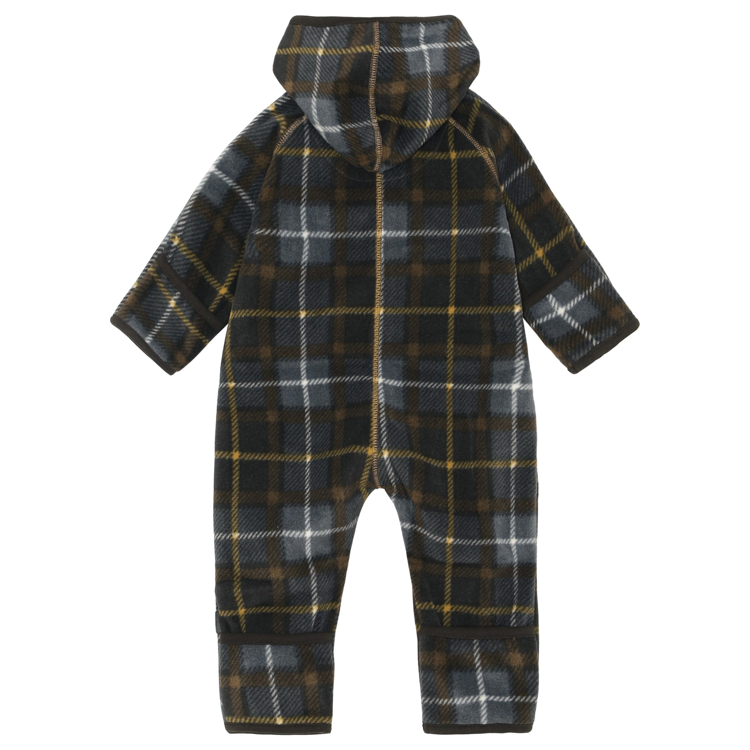 Udo - Grey Brown Check - Recycled grey and brown plaid baby fleece ...
