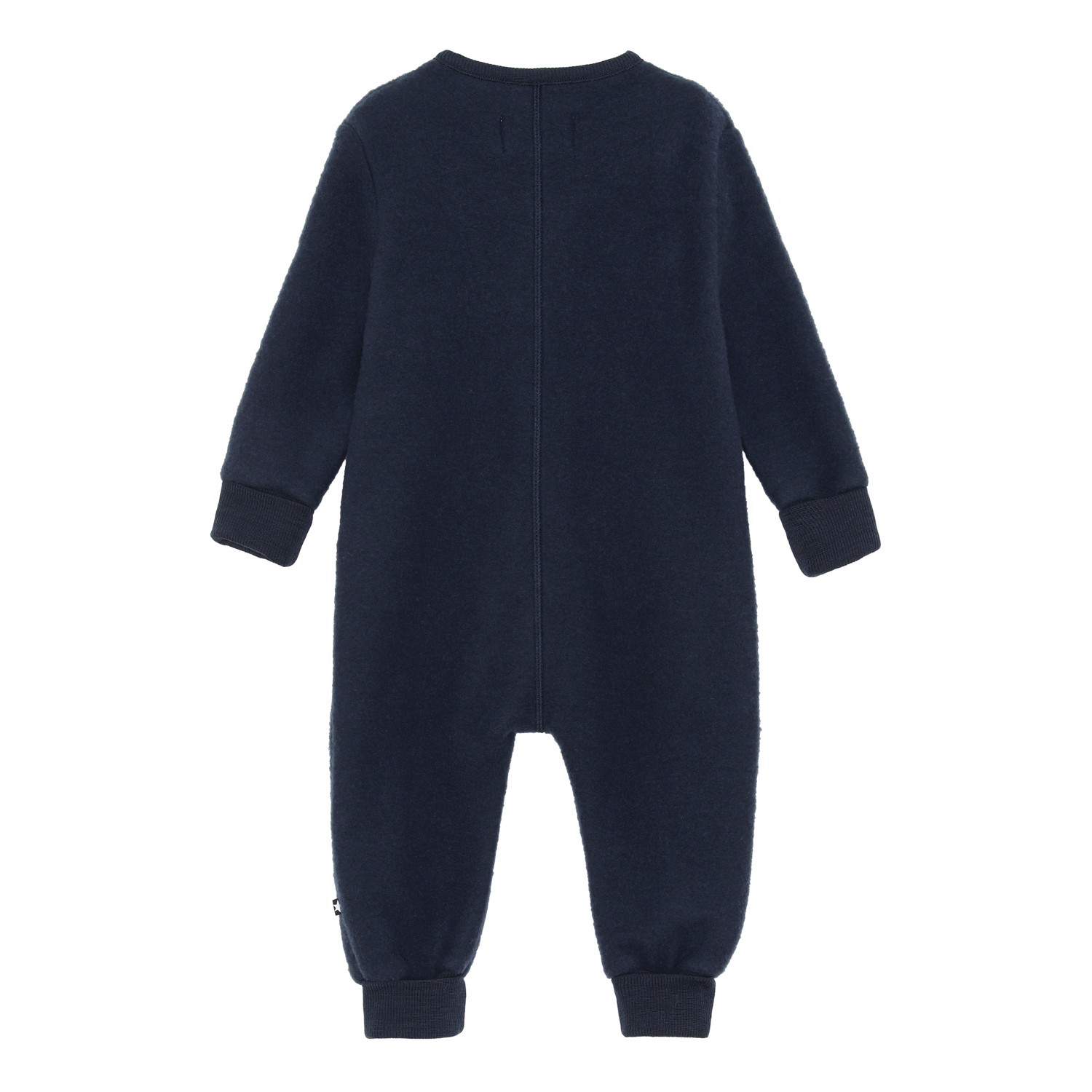 Umar - Dark Navy - Blue baby romper in wool with button closure - Molo