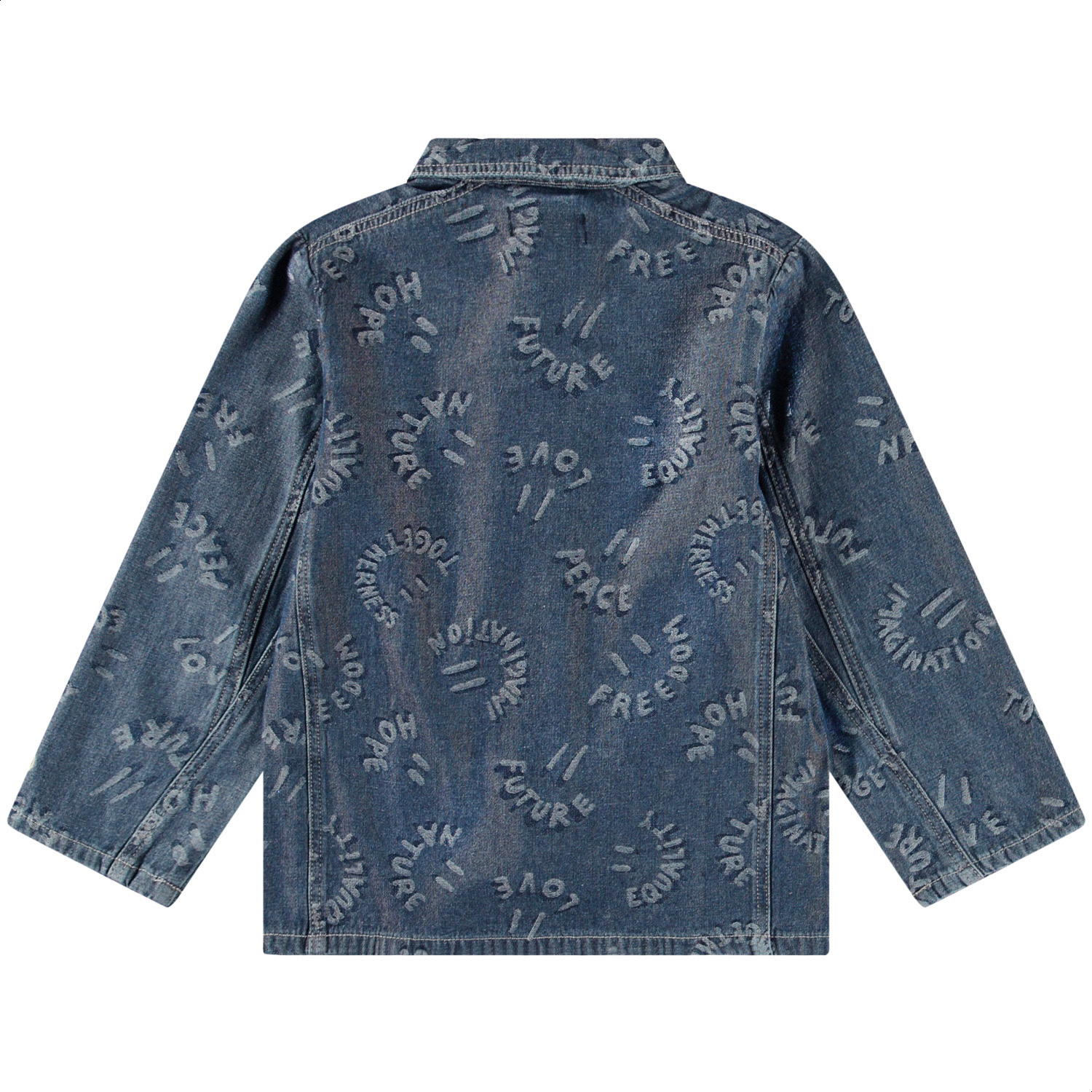 Halley - Word Smiles - Blue denim jacket for children in soft cotton ...