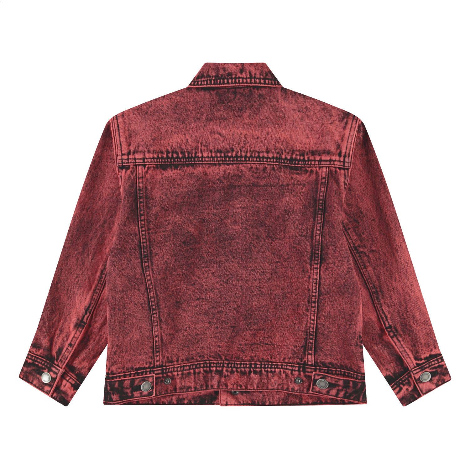 Honore - Fiesta Dye - Red denim jacket for children in washed cotton ...