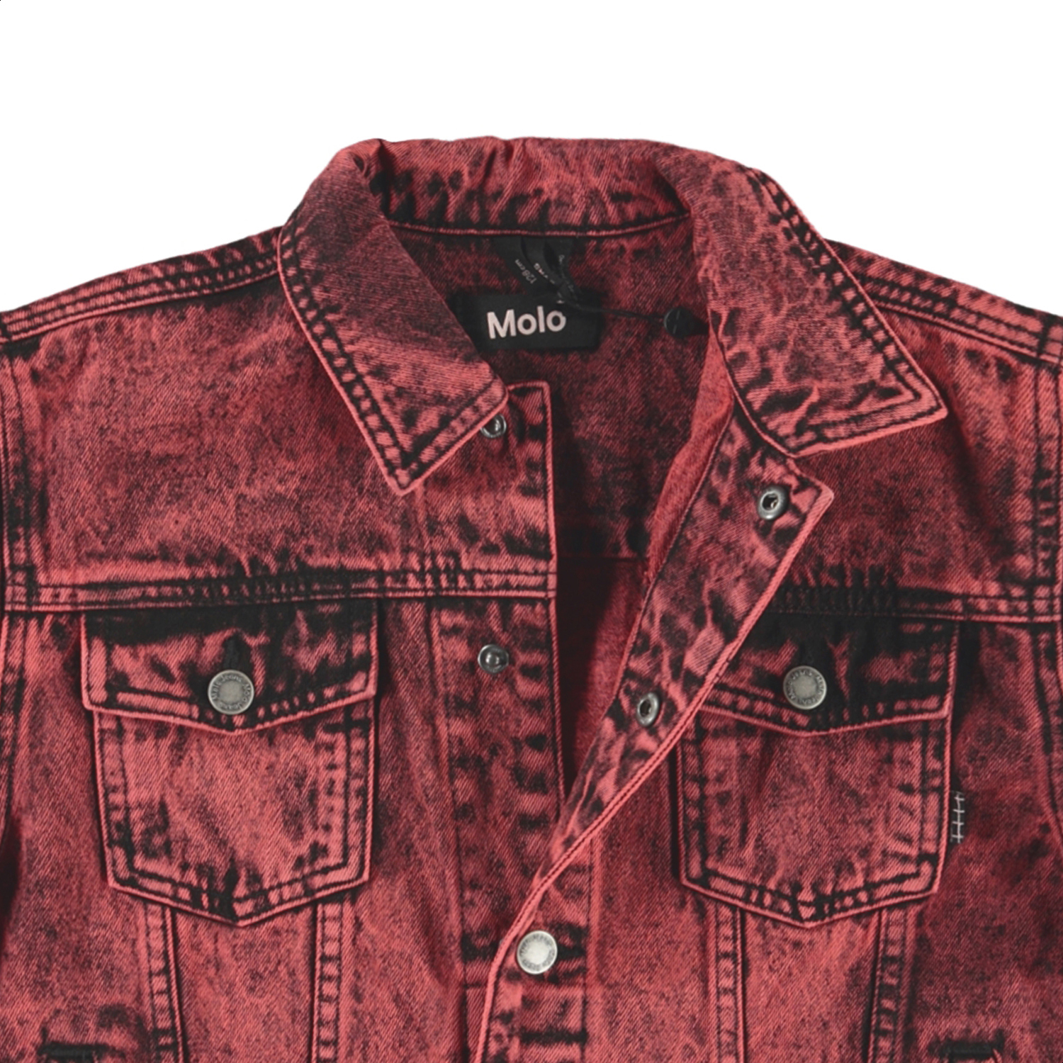 Honore - Fiesta Dye - Red denim jacket for children in washed cotton ...