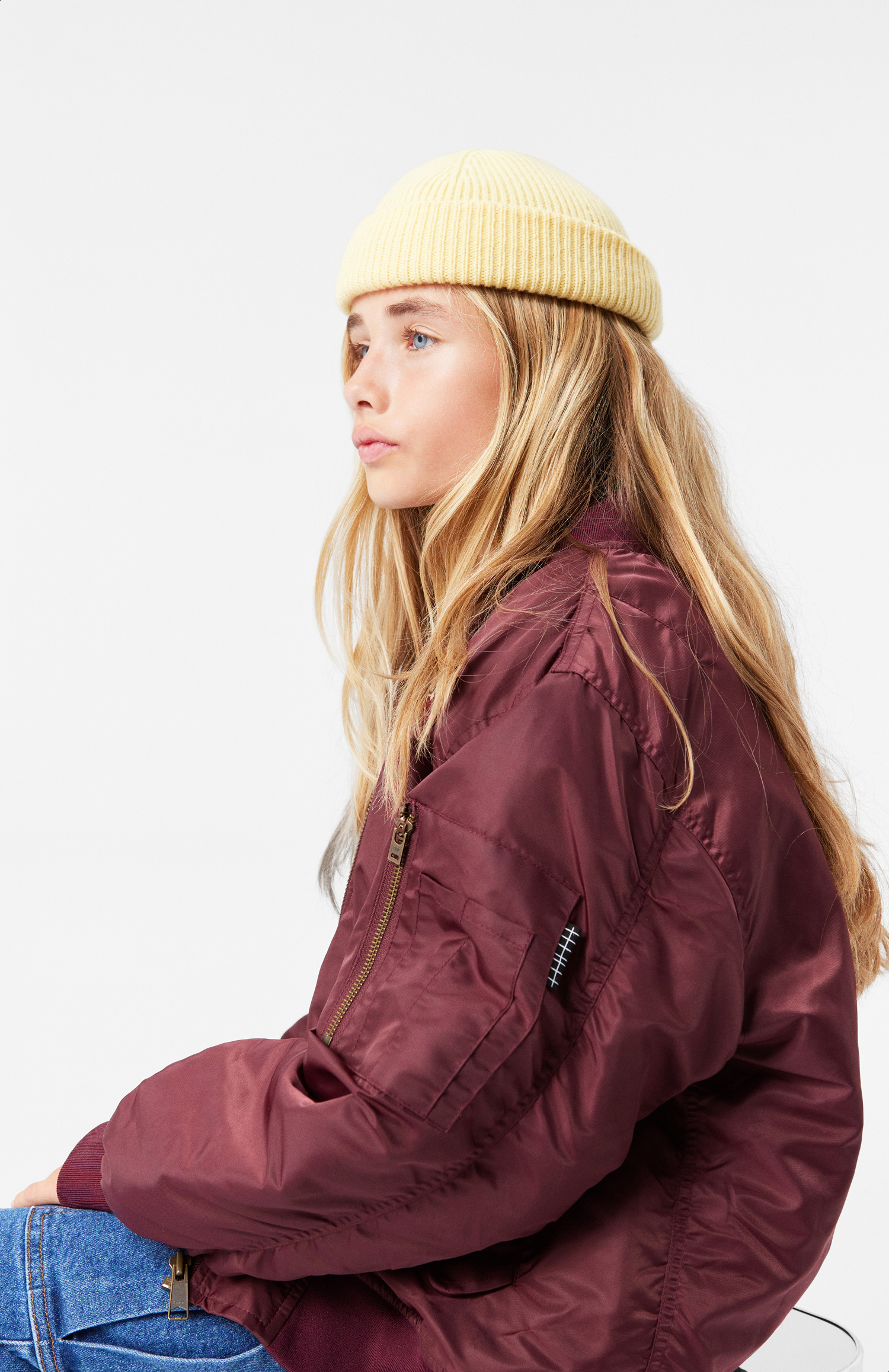 Howie - Dragon Blood - Burgundy bomber jacket with a zipper. - Molo