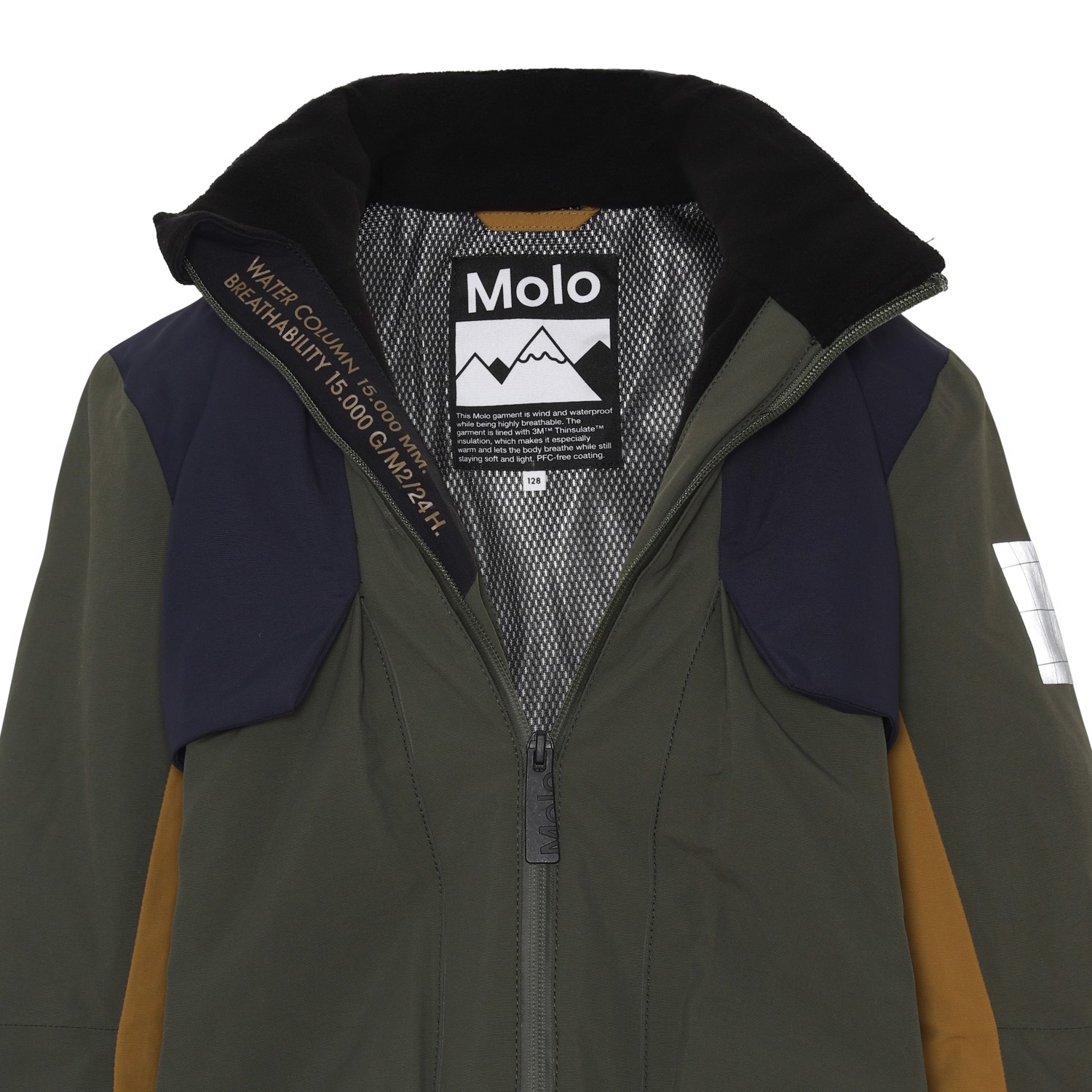 Alpine - Forest Block - Recycled ski jacket in green, blue and brown - Molo