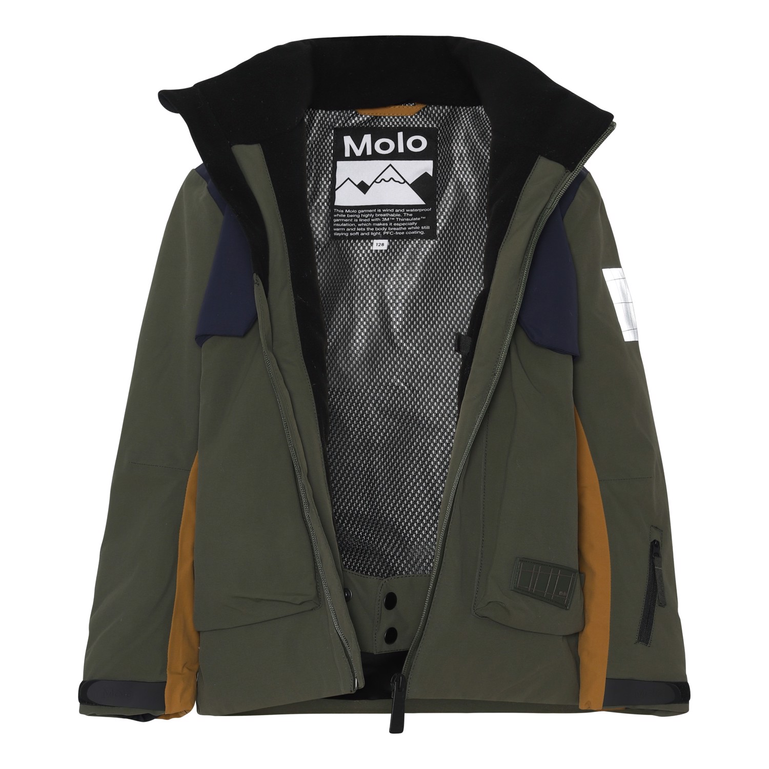 Alpine - Forest Block - Recycled ski jacket in green, blue and brown - Molo