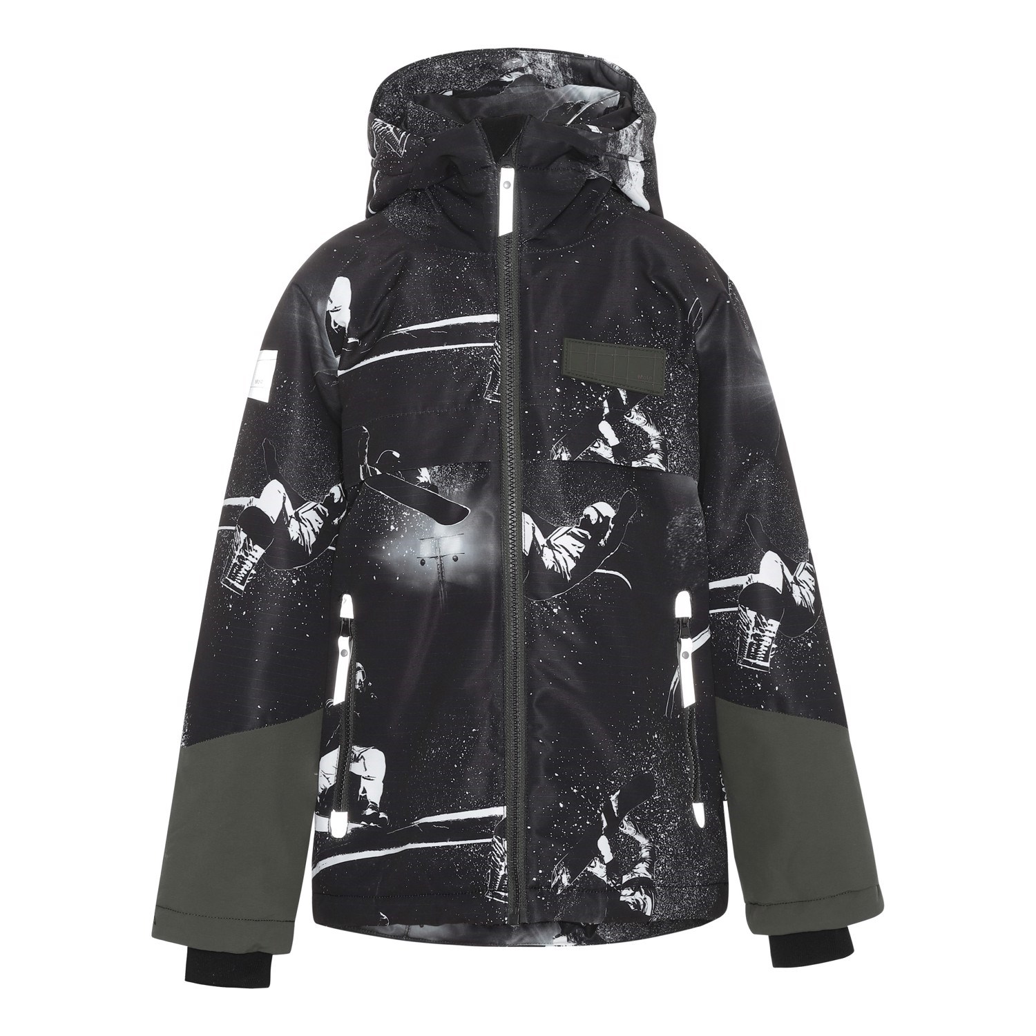 Castor - 360 By Night - Recycled winter jacket in black with snowboards ...