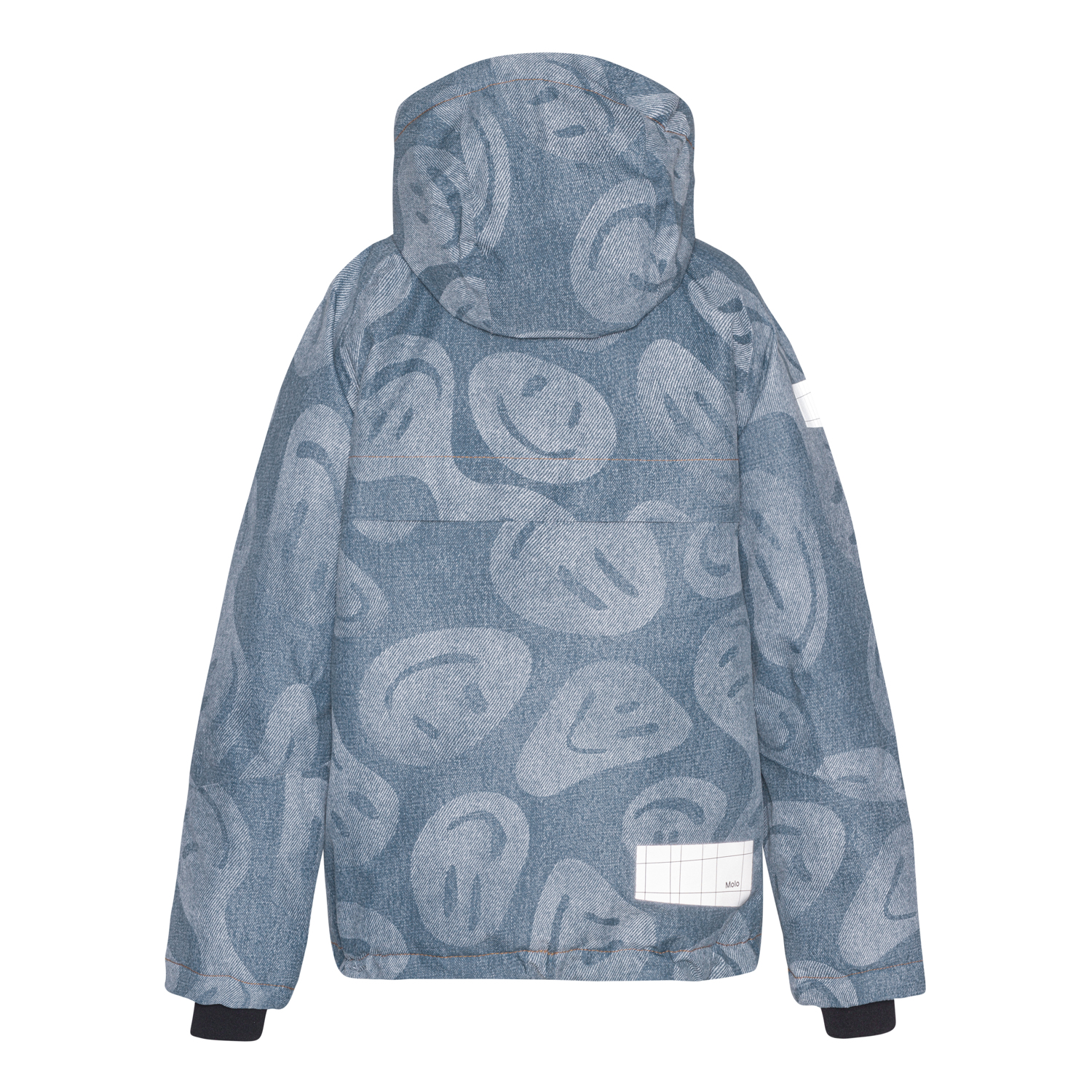 Castor - Denim Swirley - Recycled winter jacket in blue with faces - Molo