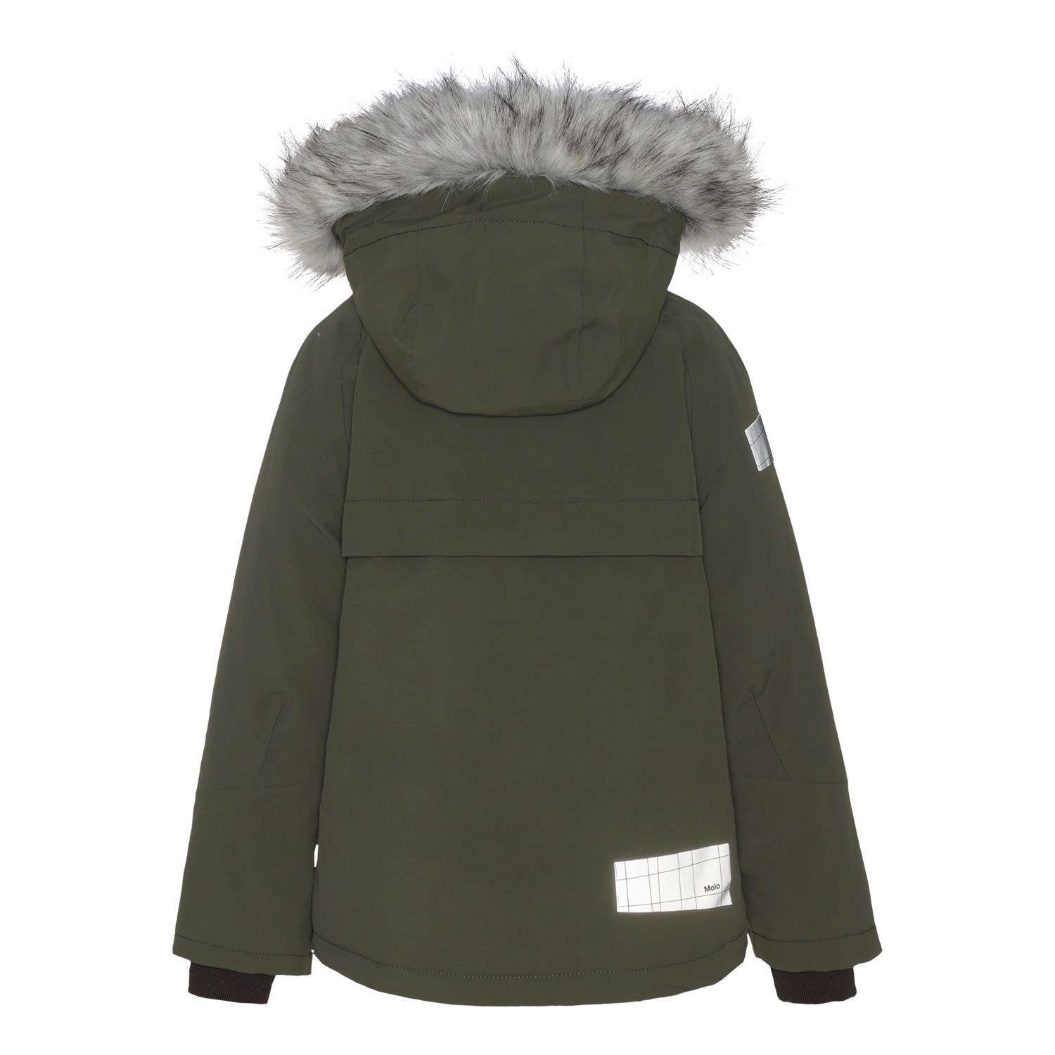 Castor Fur - Forest - Recycled winter jacket in green with fur trim - Molo