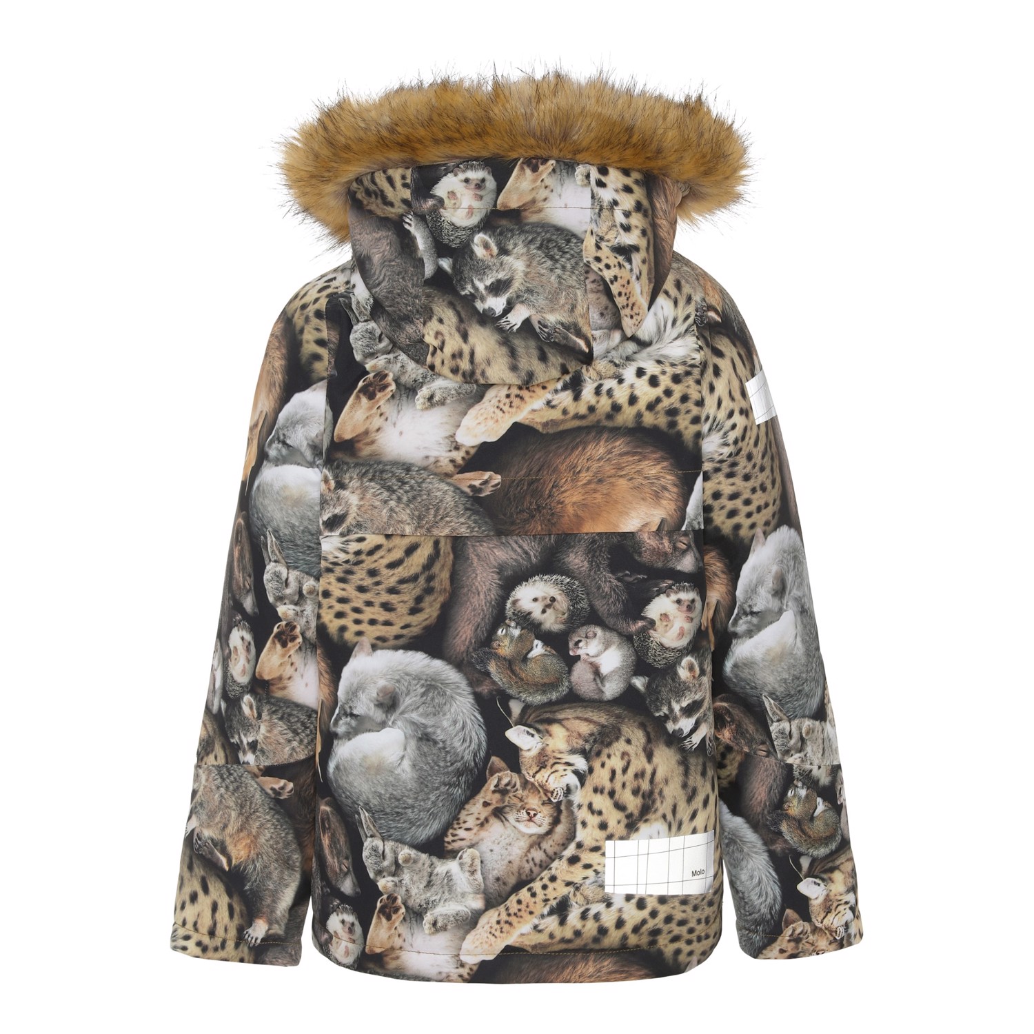 Castor Fur - Sleeping Cubs - Recycled winter jacket with animal print ...