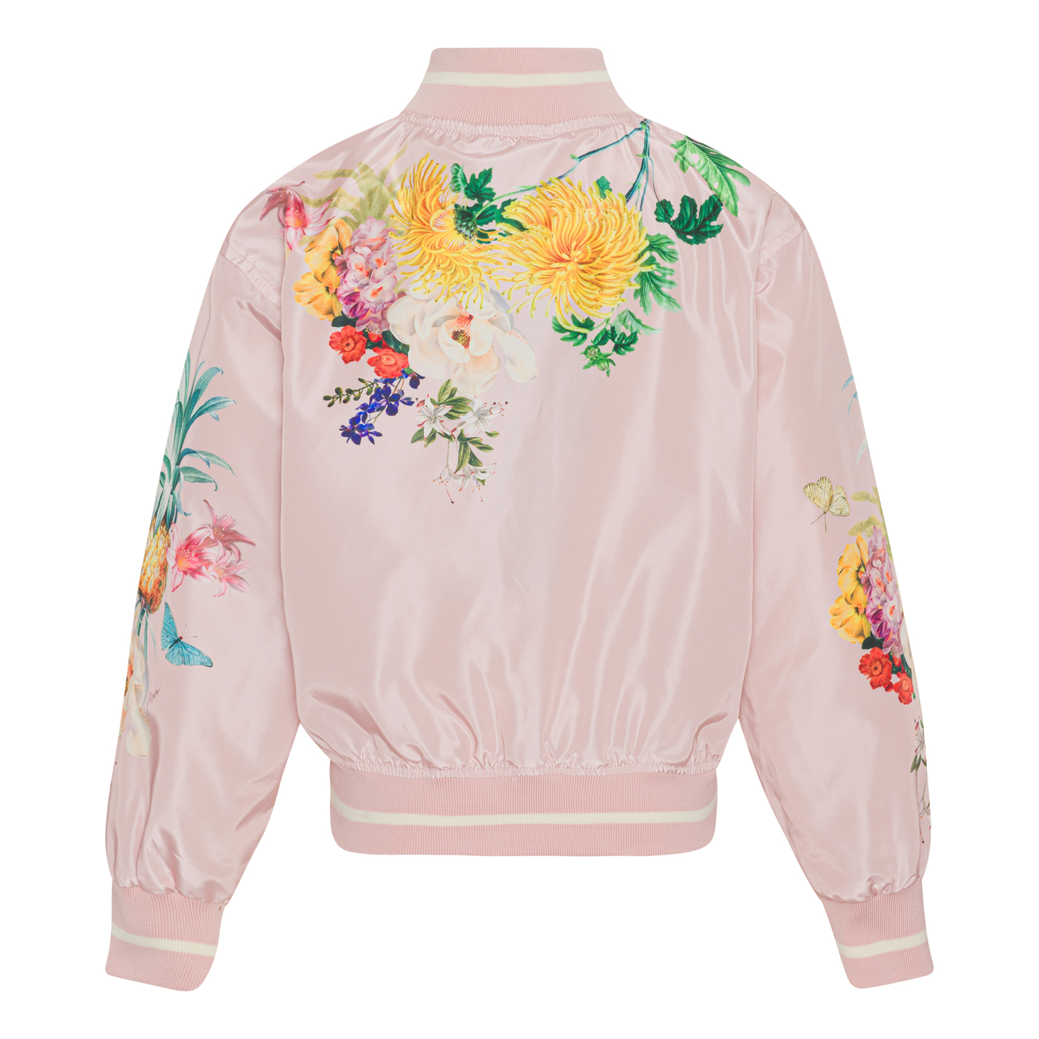 Haliva - Pacific - Pink bomber jacket with print of flowers, animals ...