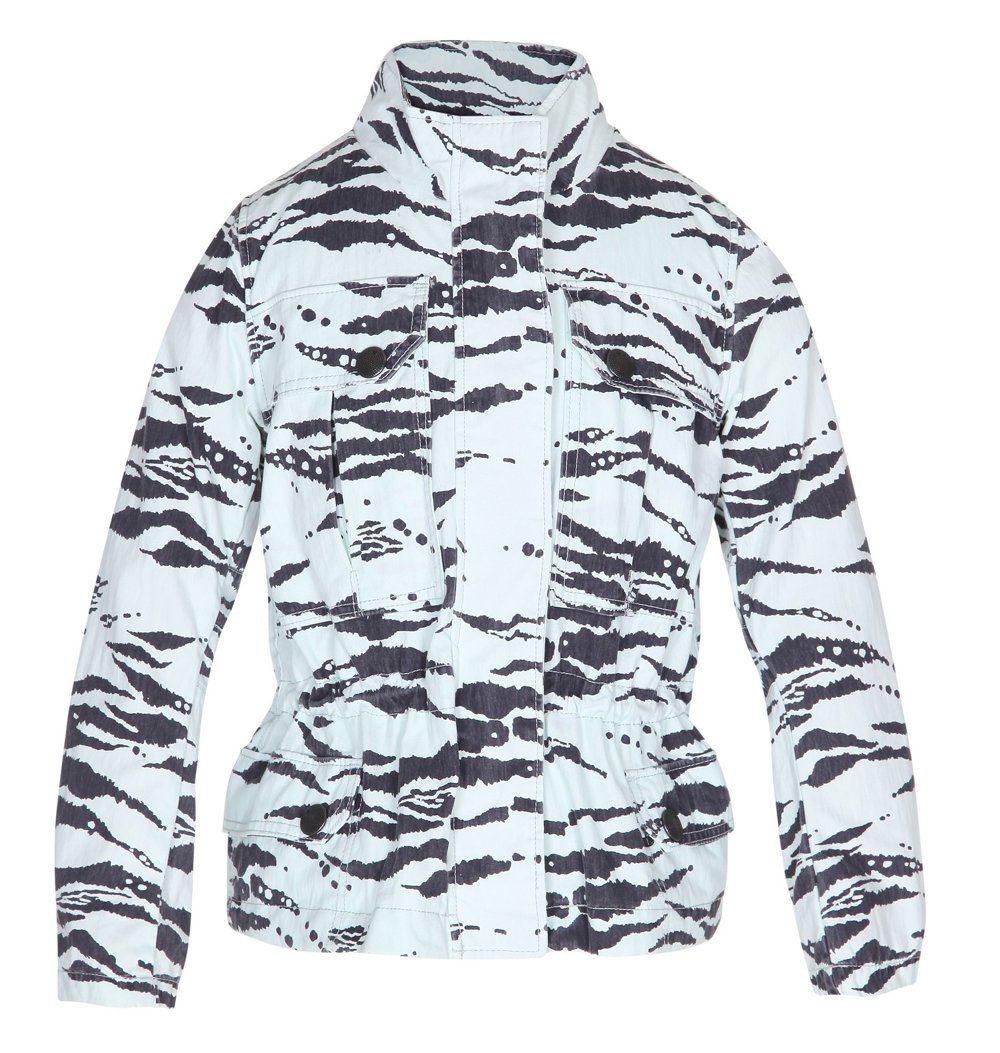 Helenka - Tiger Clawing - mint coloured spring jacket with tiger print ...