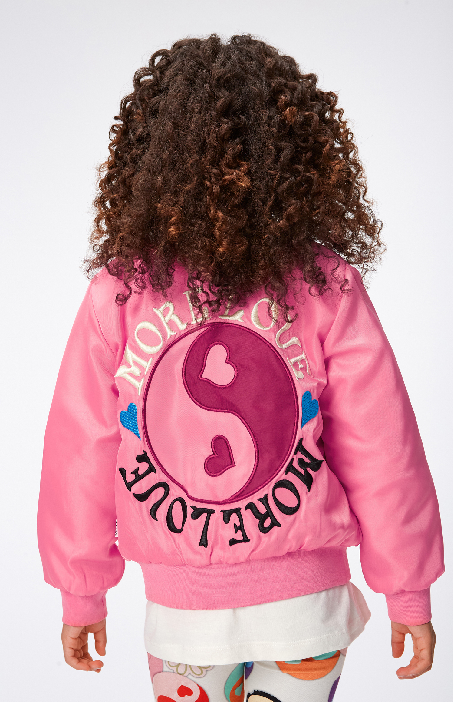 Hella - Confetti - Pink, children's bomber jacket with embroidered ...