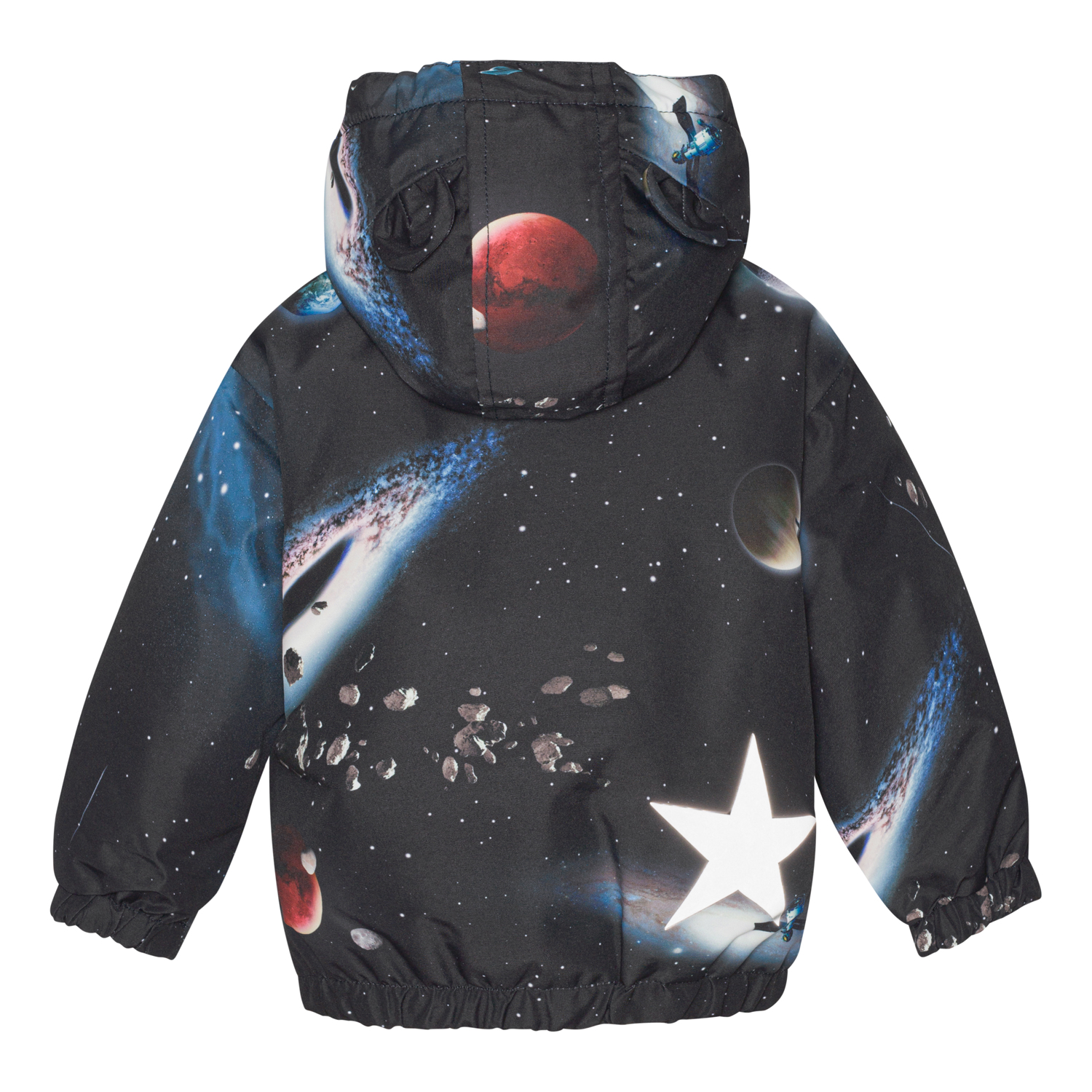 Honor - Into Space - Recycled dark blue winter jacket with planet print ...