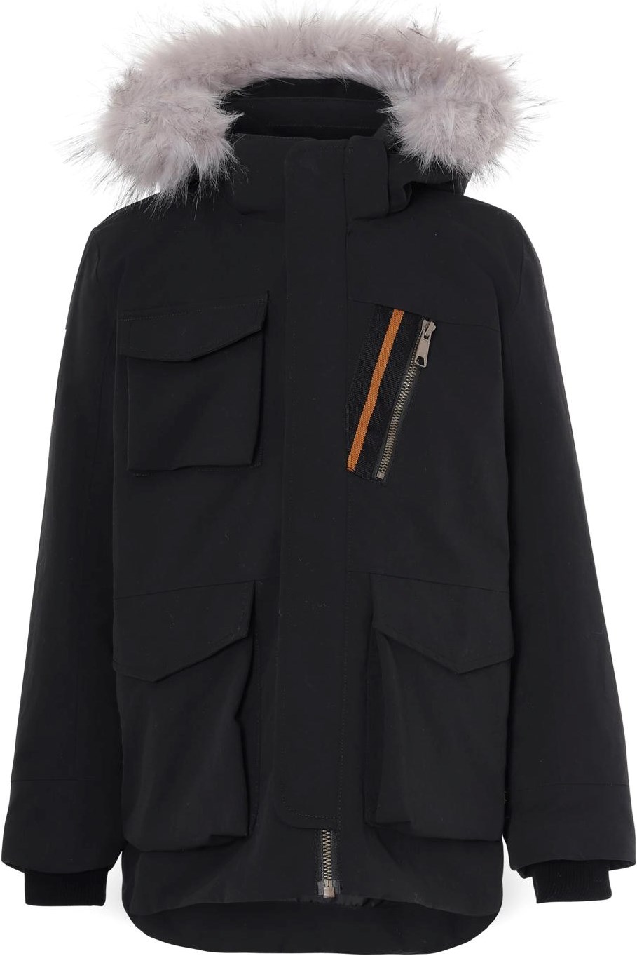 Parker - Black - Waterproof winter jacket in black with fur - Molo