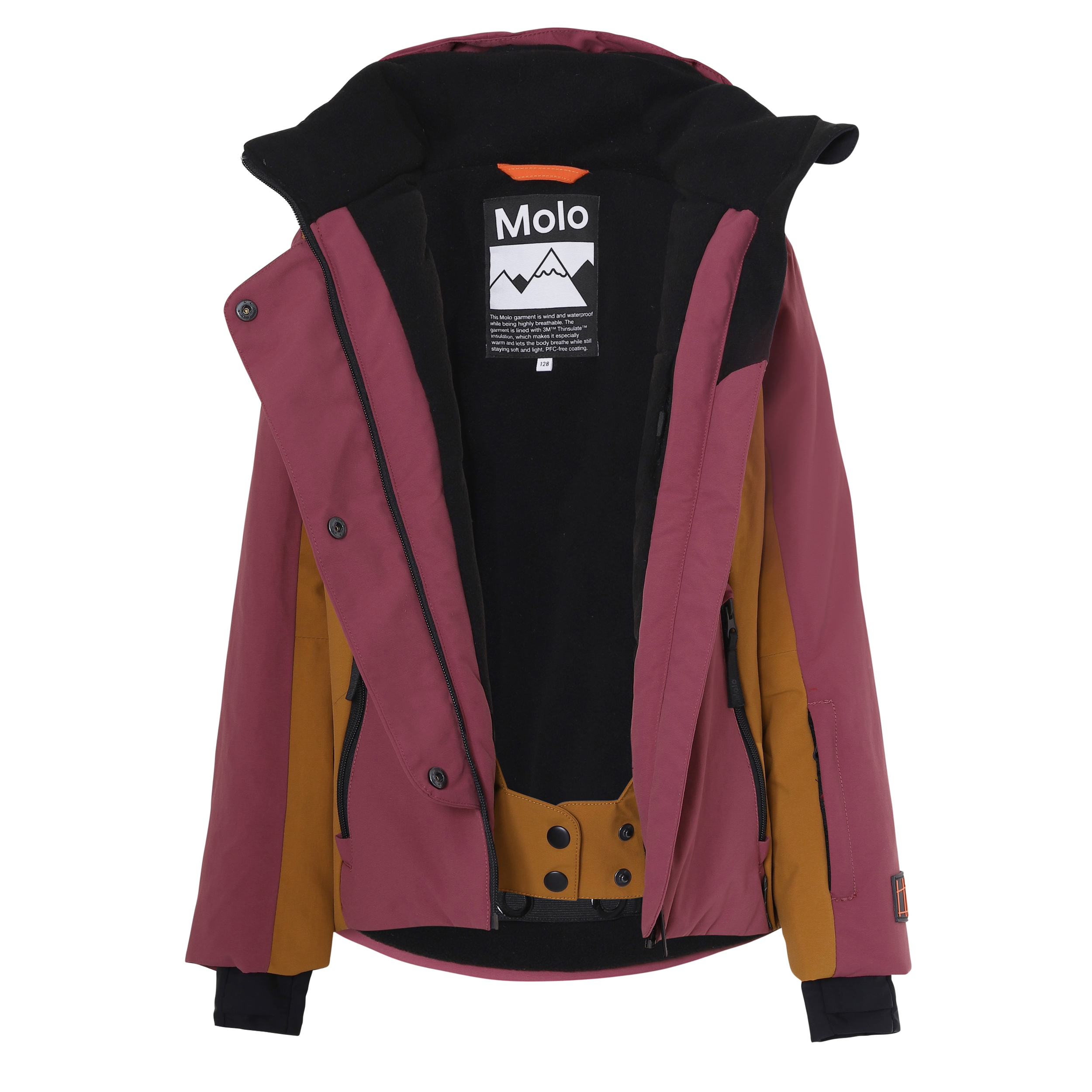 Pearson Recycle - Block Maroon - Recycled bordeaux ski jacket - Molo