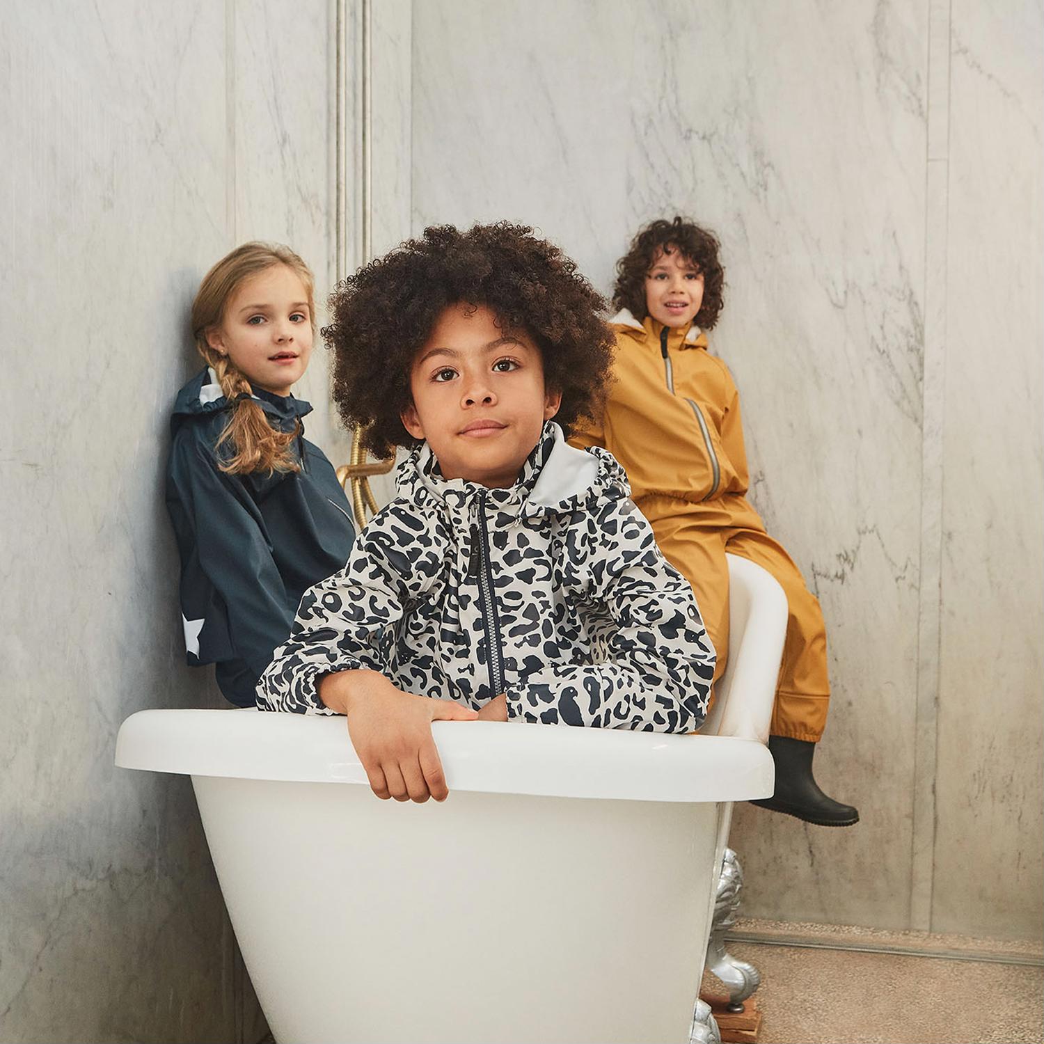 Wade - Leo Blue - Recycled rainwear set with leopard print - Molo